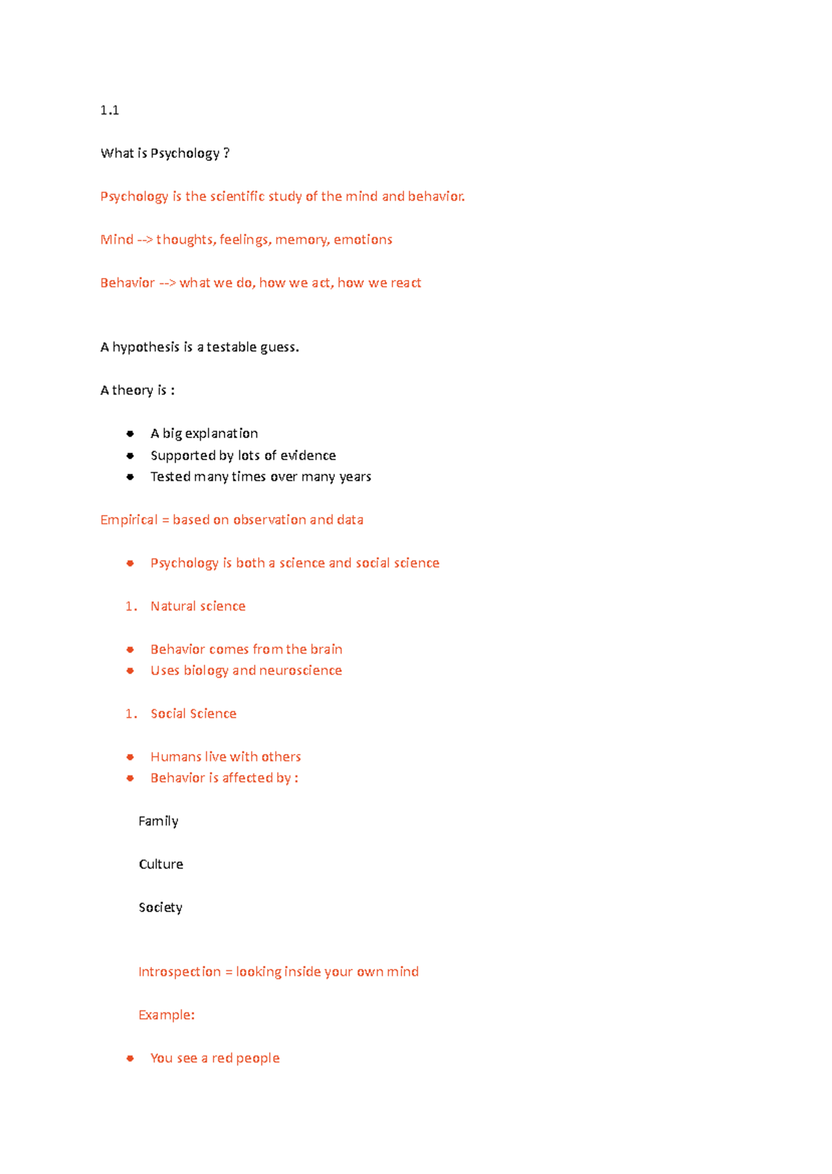 Chapter 1: Introduction to Psychology - PSY Notes - Studocu