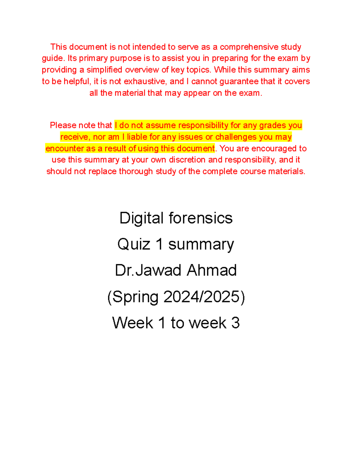 Digital forensics - This document is not intended to serve as a ...