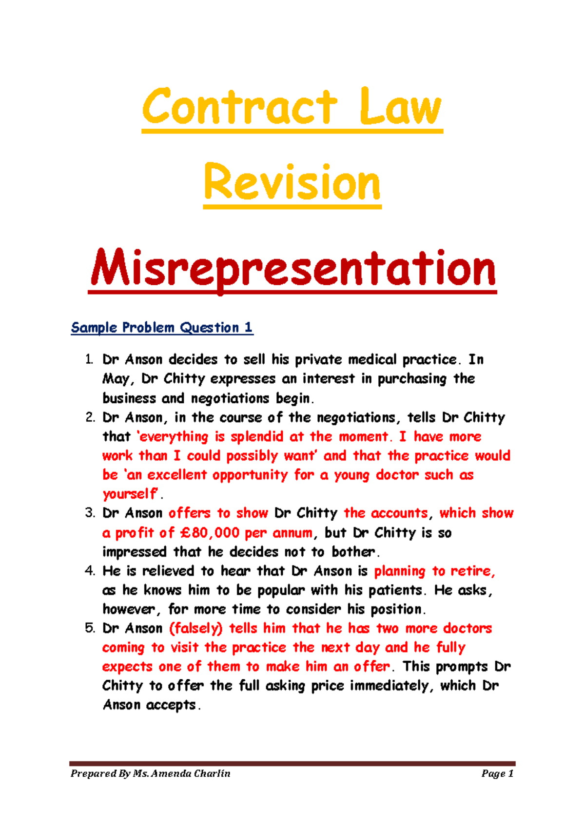 Misrepresentation tutorials for students who are confused - Contract ...