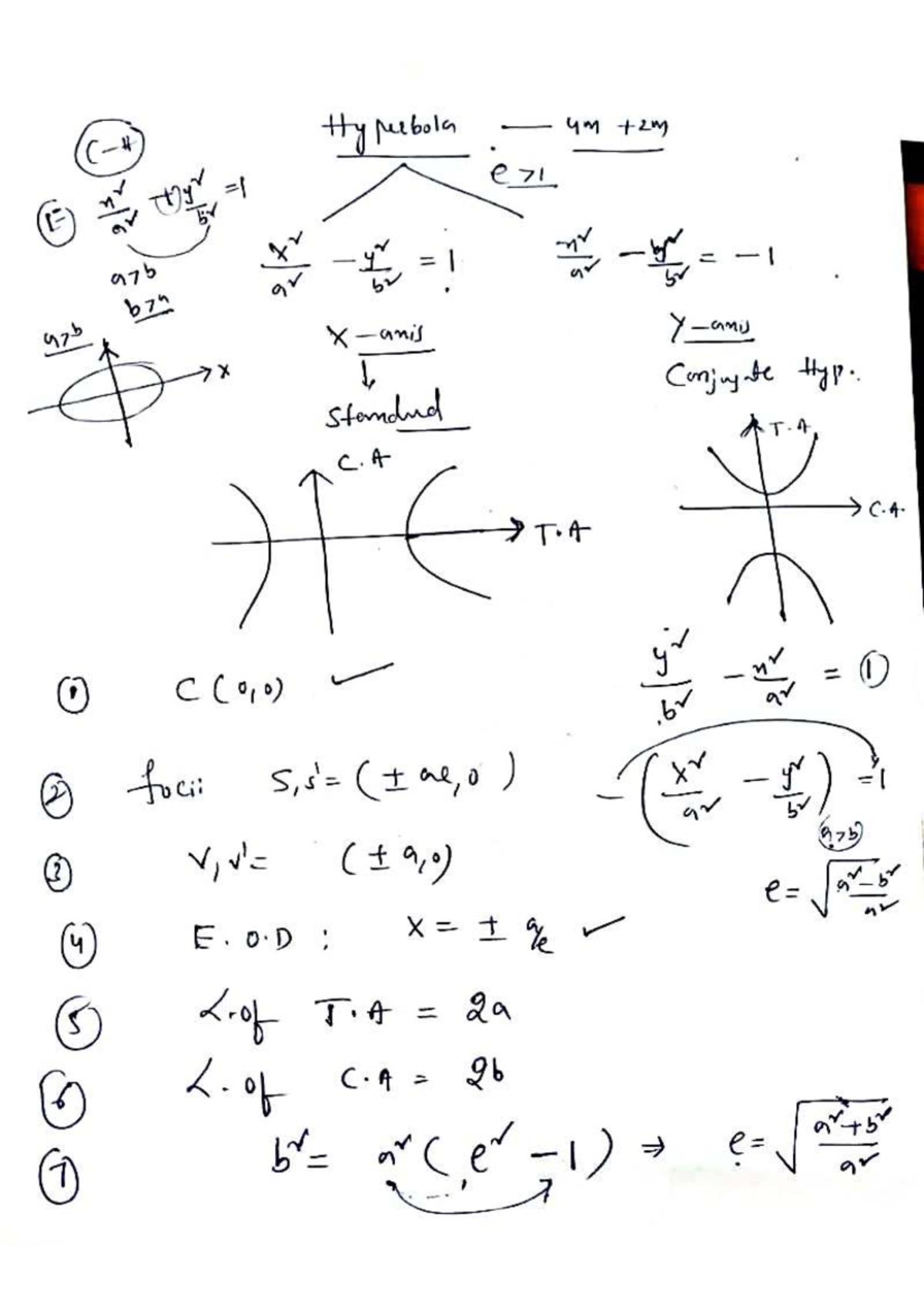 Hyperbola IPE - Final Exam Notes on Conic Sections - Studocu