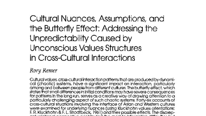 Cultural Nuances and the Butterfly Effect in Cross-Cultural Counseling ...