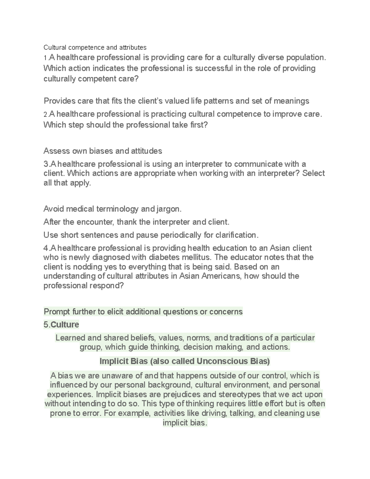 Culture and Patient Education - Cultural competence and attributes 1 ...