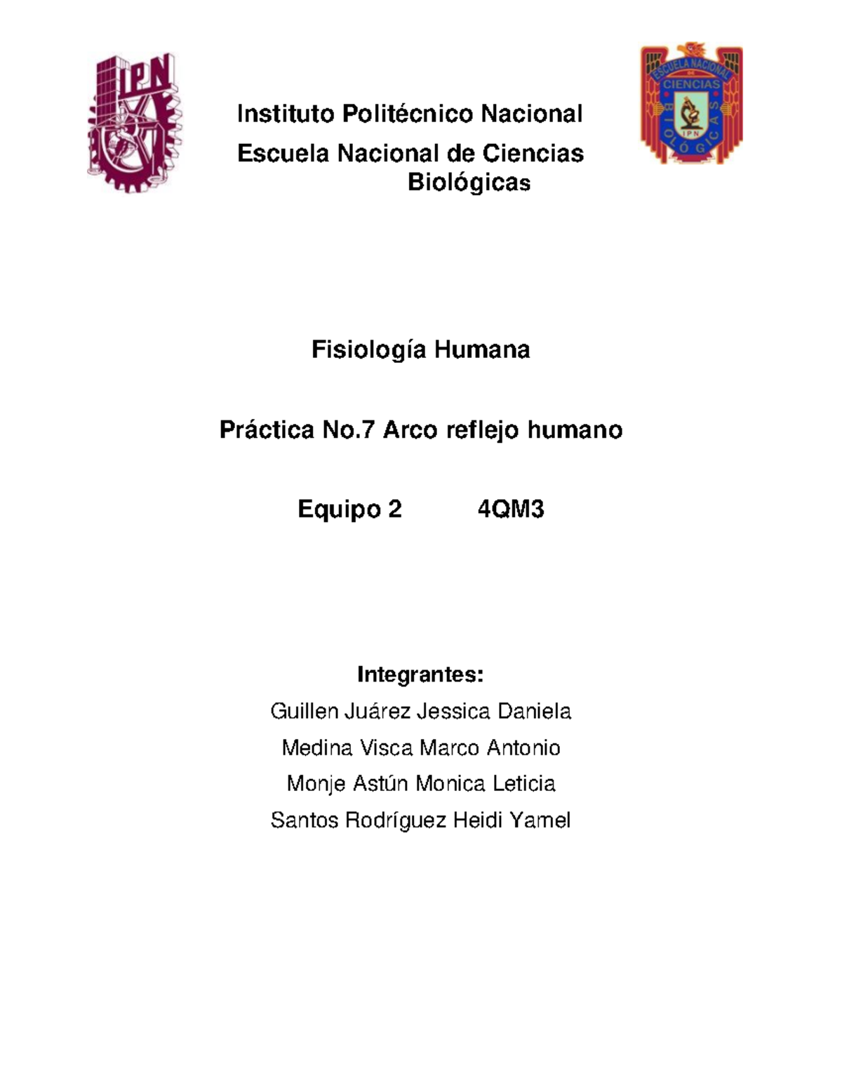 Práctica 7: Arco Reflejo Humano - Fisiología Humana 4QM - Studocu