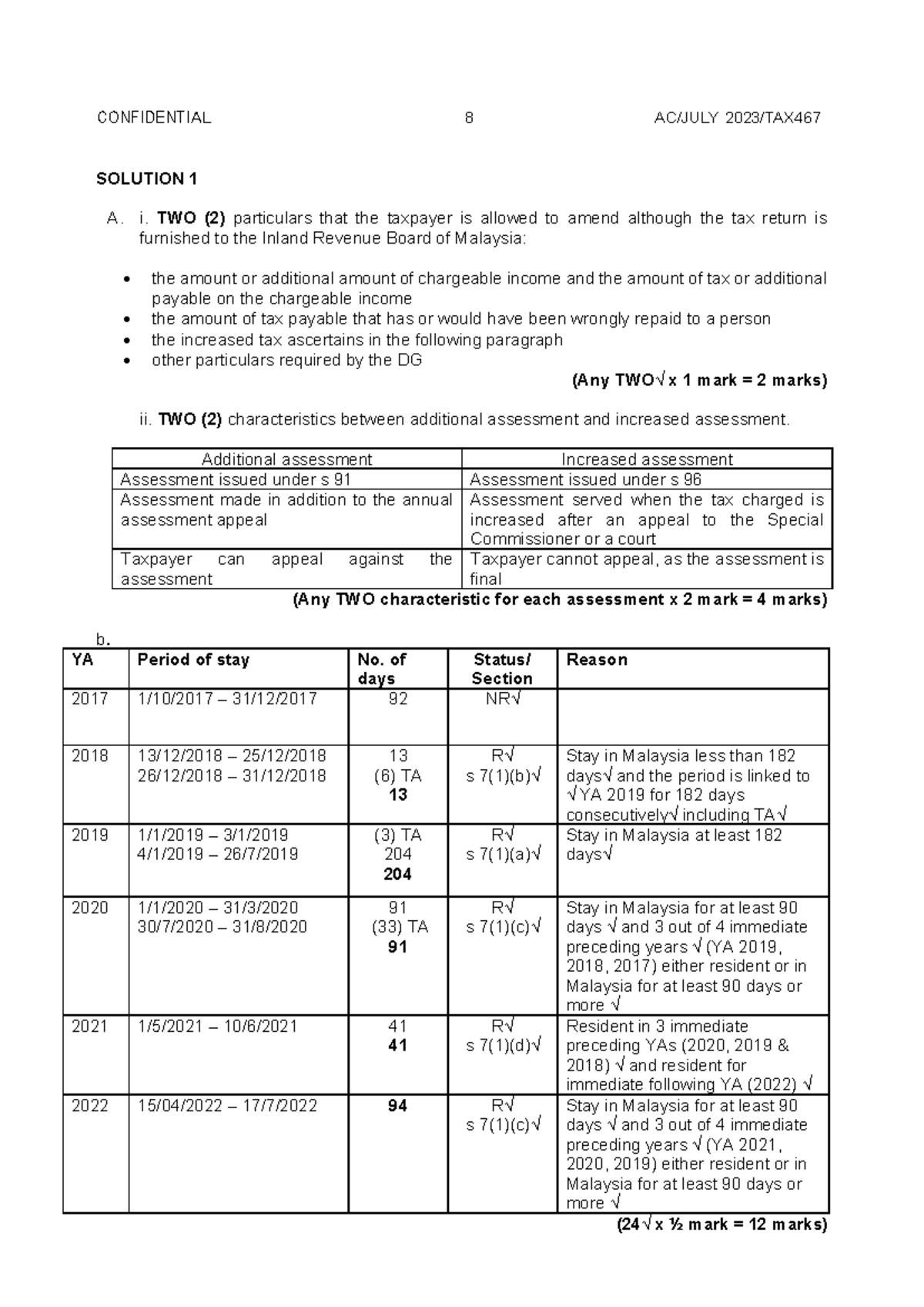 SS TAX467 Solutions for July 2023 Exam Preparation - Studocu