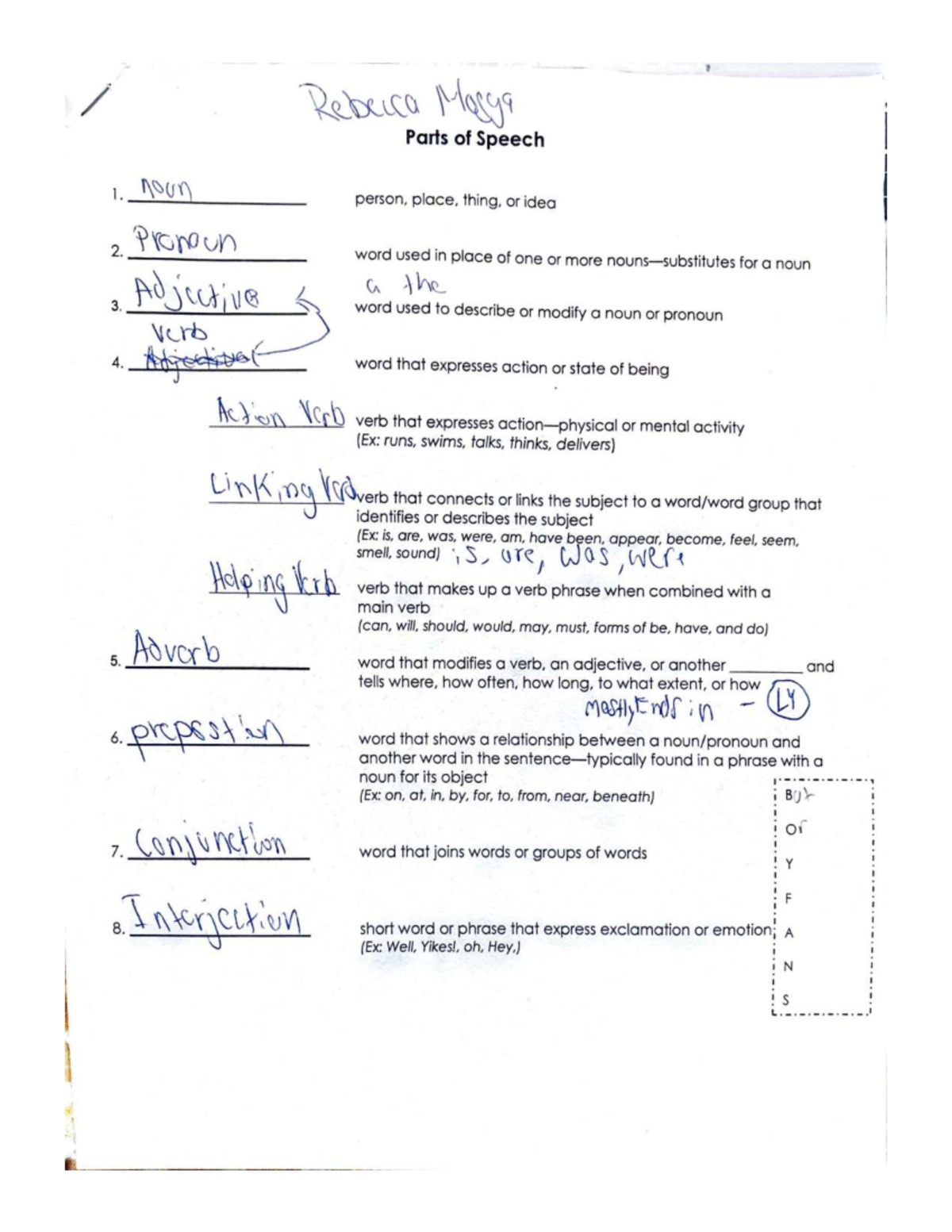 ENG 101: Parts of Speech Overview and Sentence Structure Analysis - Studocu