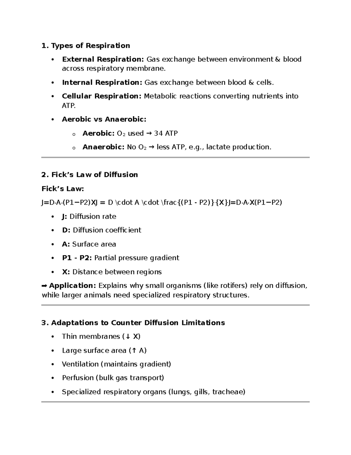Biology 224 Final Exam Review: Respiration, Circulation, and Excretion ...