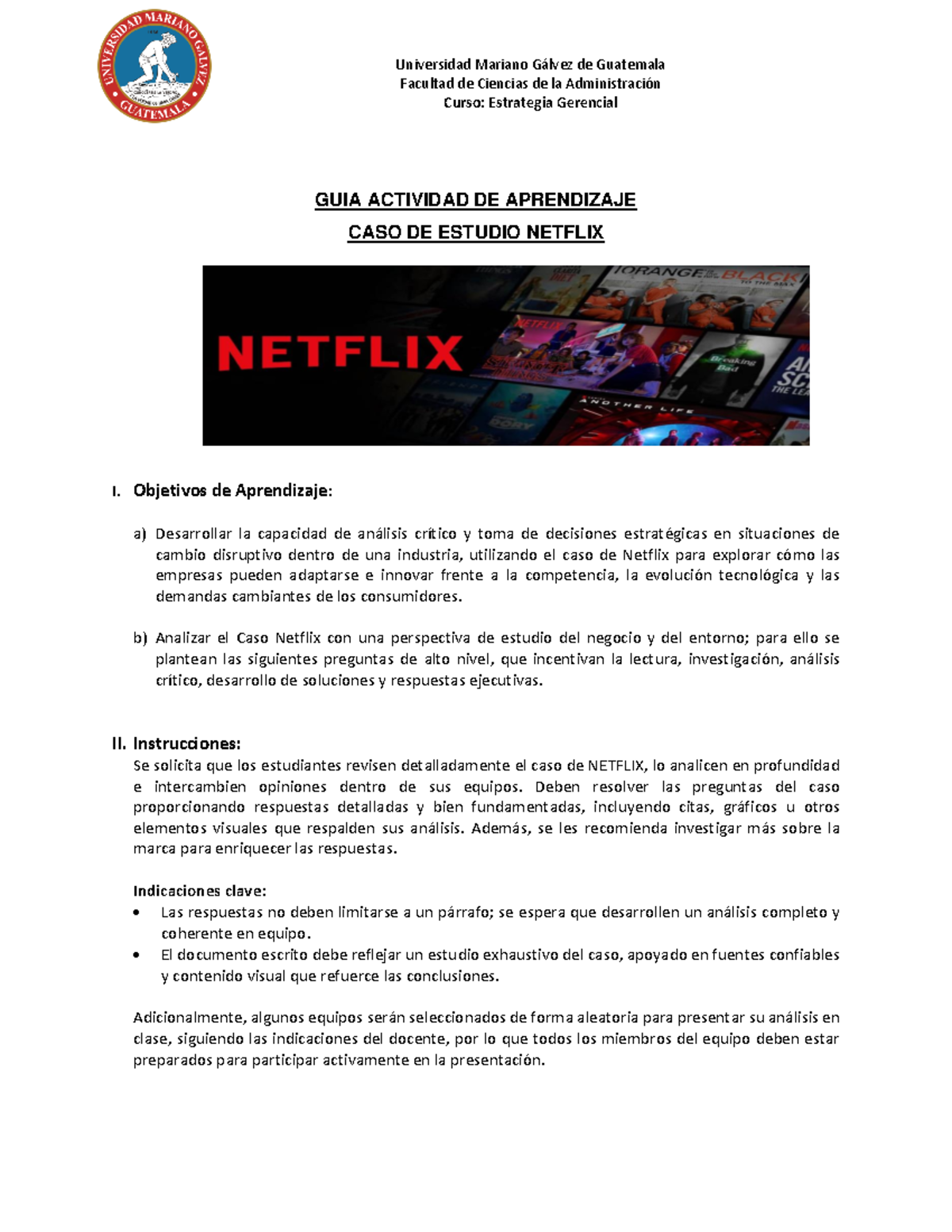 Guía de Aprendizaje: Caso de Estudio 1 - Netflix (Estrategia Gerencial ...