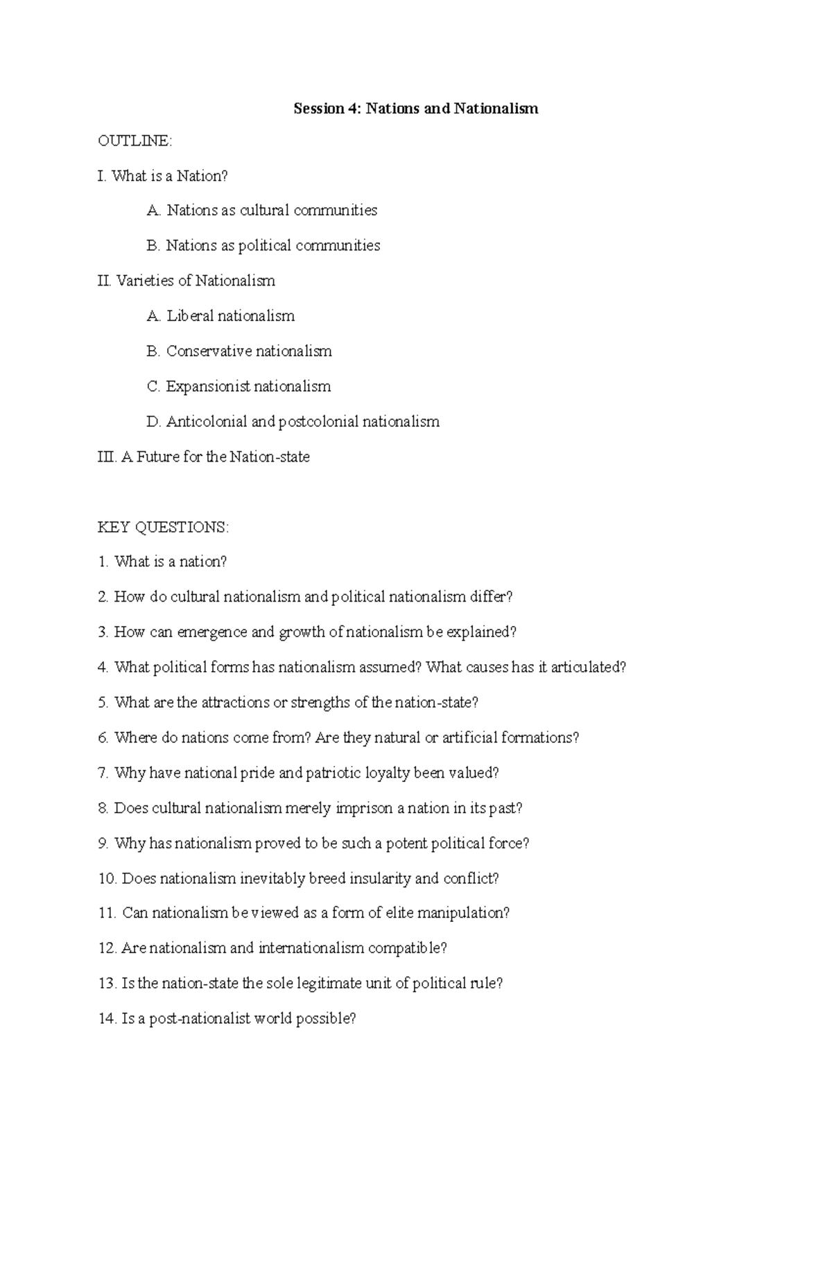 Pol Sci 11- 04 Reviewer - Nations and Nationalism - Session 4: Nations ...