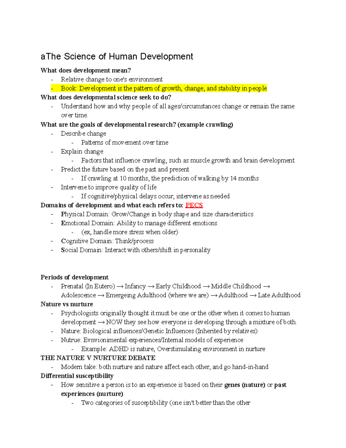 Psych 101: Human Development Study Guide - Studocu