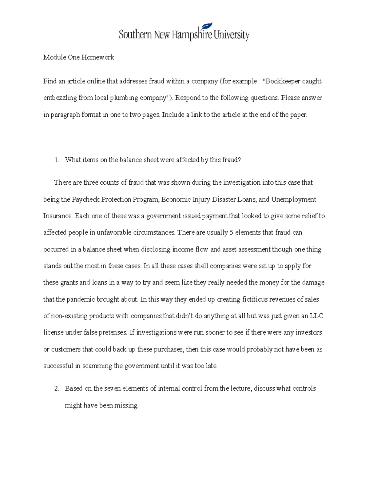 ACC 340 Module Seven Homework - Module Seven Homework Go into Shapiro ...