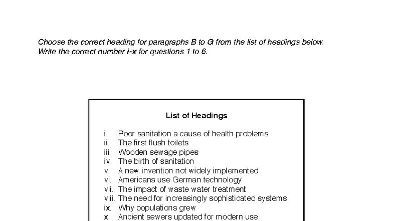 Paragraph Headings Worksheet for Video Course - Studocu
