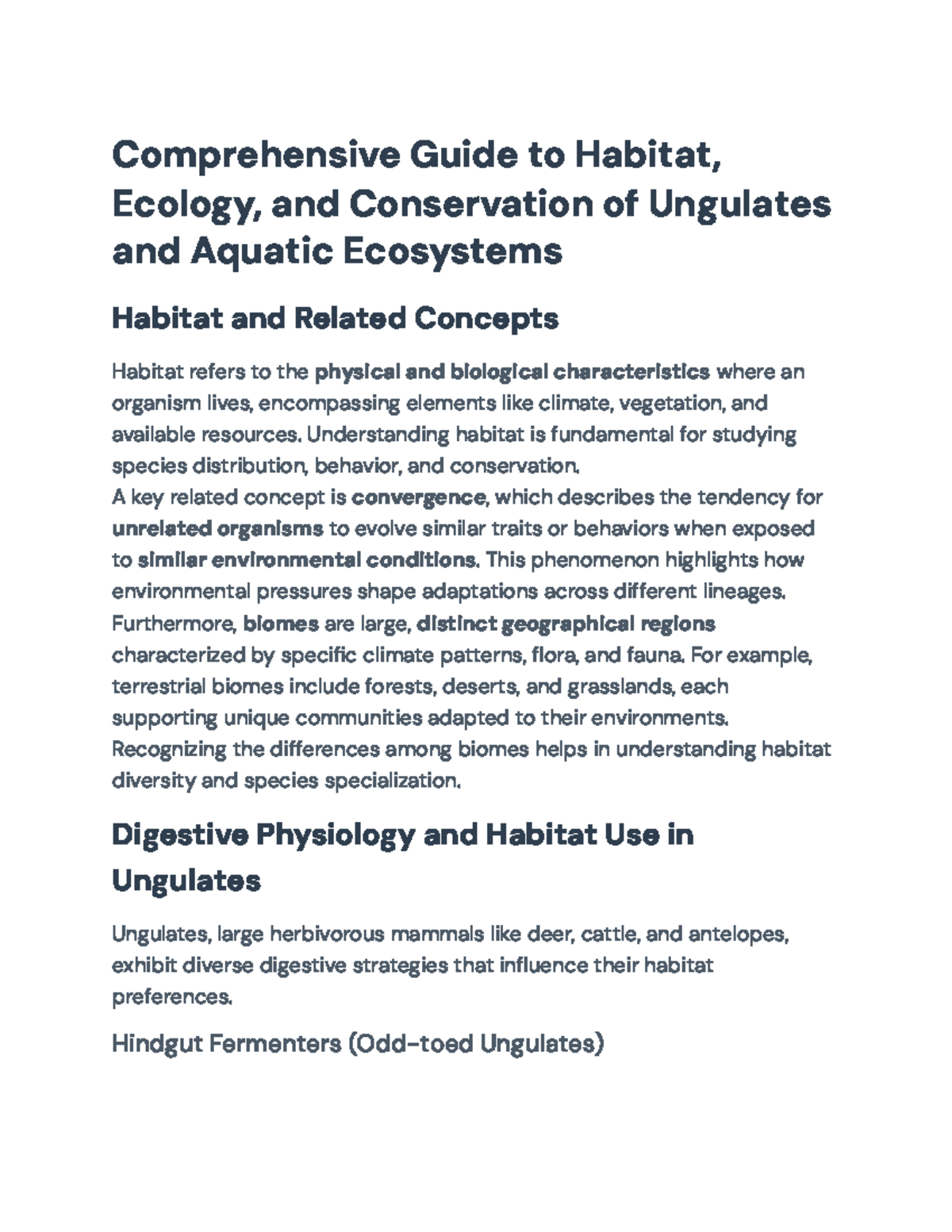 Comprehensive Guide to Ungulate Habitat & Conservation Strategies (BIO ...