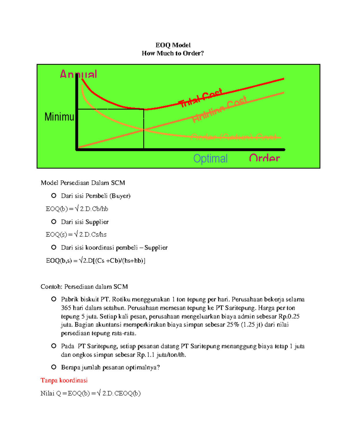 EOQ Model in SCM: Optimal Order Quantity Calculation and Cost Analysis ...