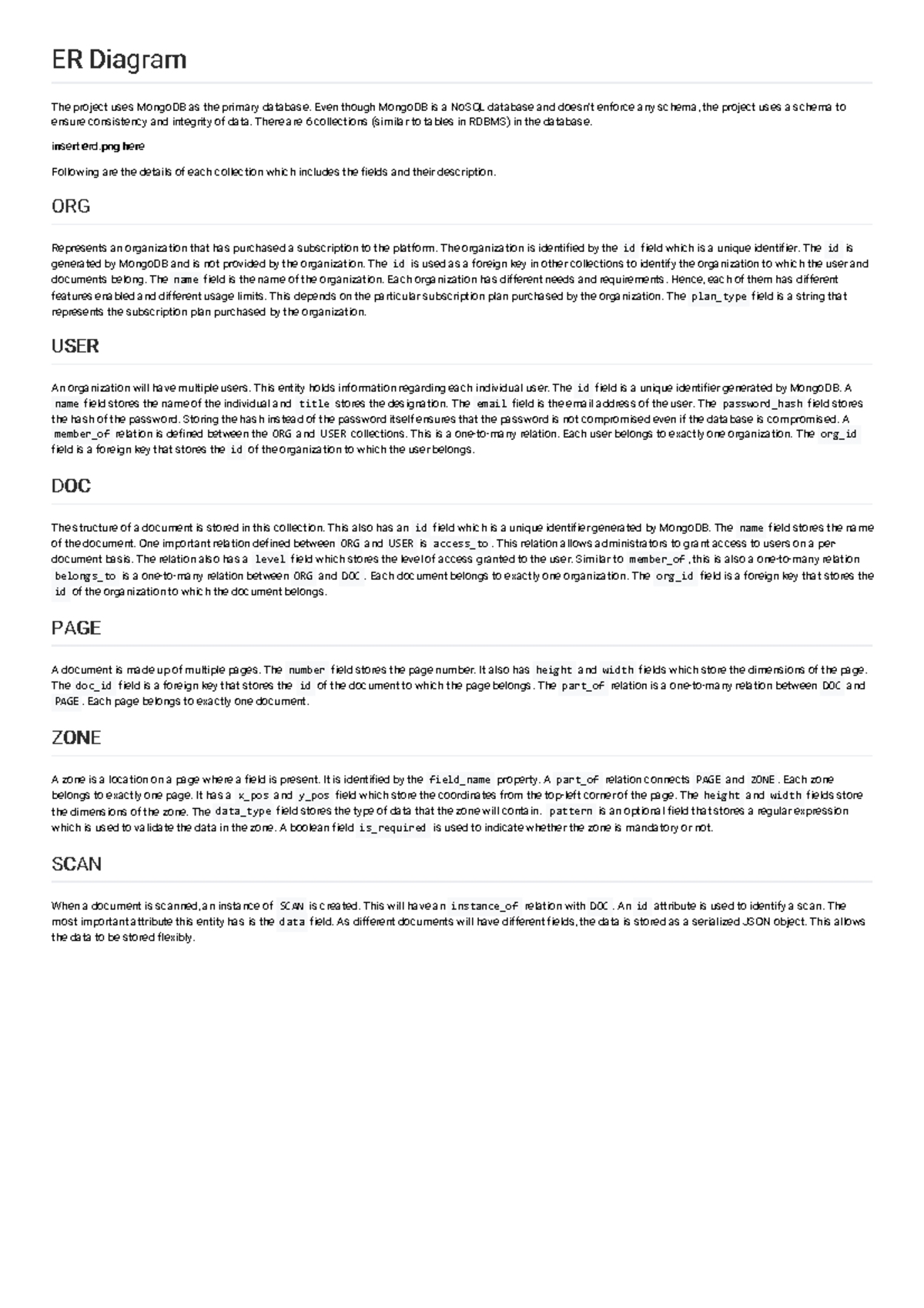 ER Diagram for MongoDB Collections in Project - Studocu