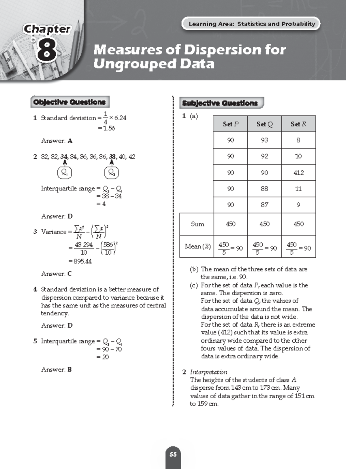 Statistical Analysis of Chapter 8: SPM Maths F4 Concepts and Solutions ...