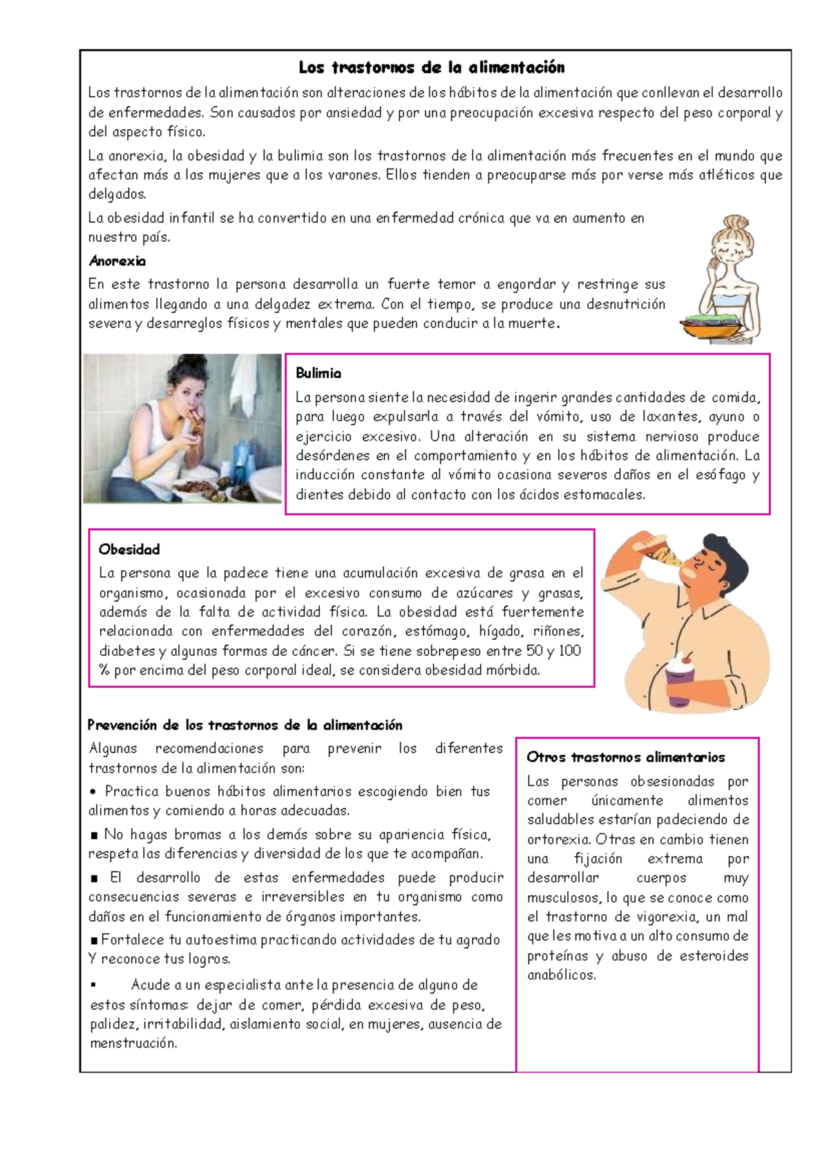 Los Trastornos de la Alimentación - Clase 2: Anorexia, Bulimia y ...