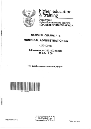 N5 Municipal Administration - REVISED SYLLABUS REPORT 191 (NATED ...