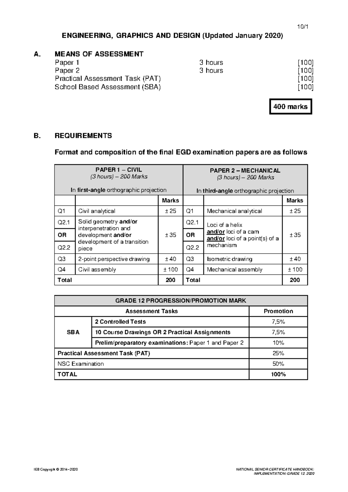 EGD 2020 Assessment Overview: Final Exam Paper Formats & Planning - Studocu