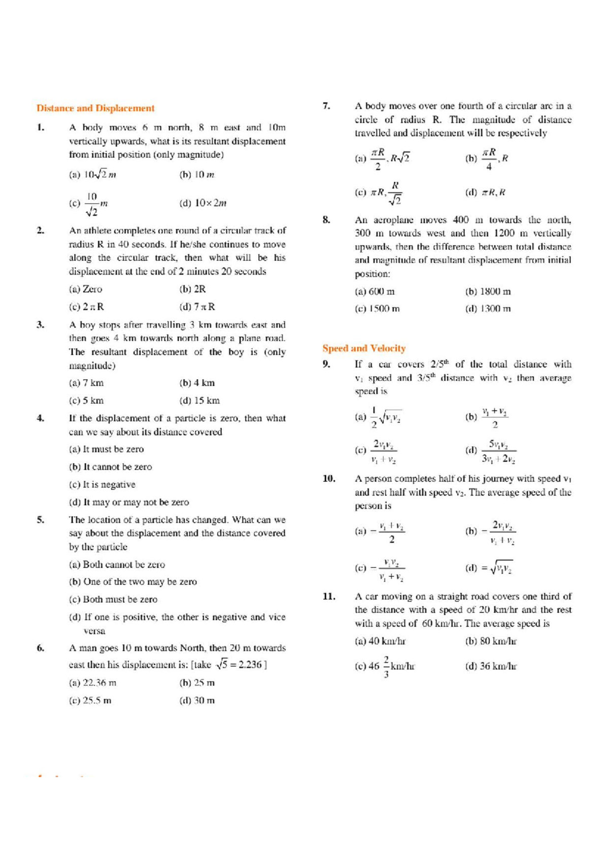 Motion in a Straight Line: Distance and Displacement Concepts - Studocu