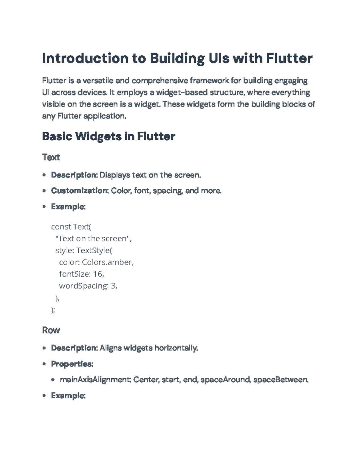 Flutter UI Development: Key Widgets and Responsive Layouts Overview - Introduction to Building ...