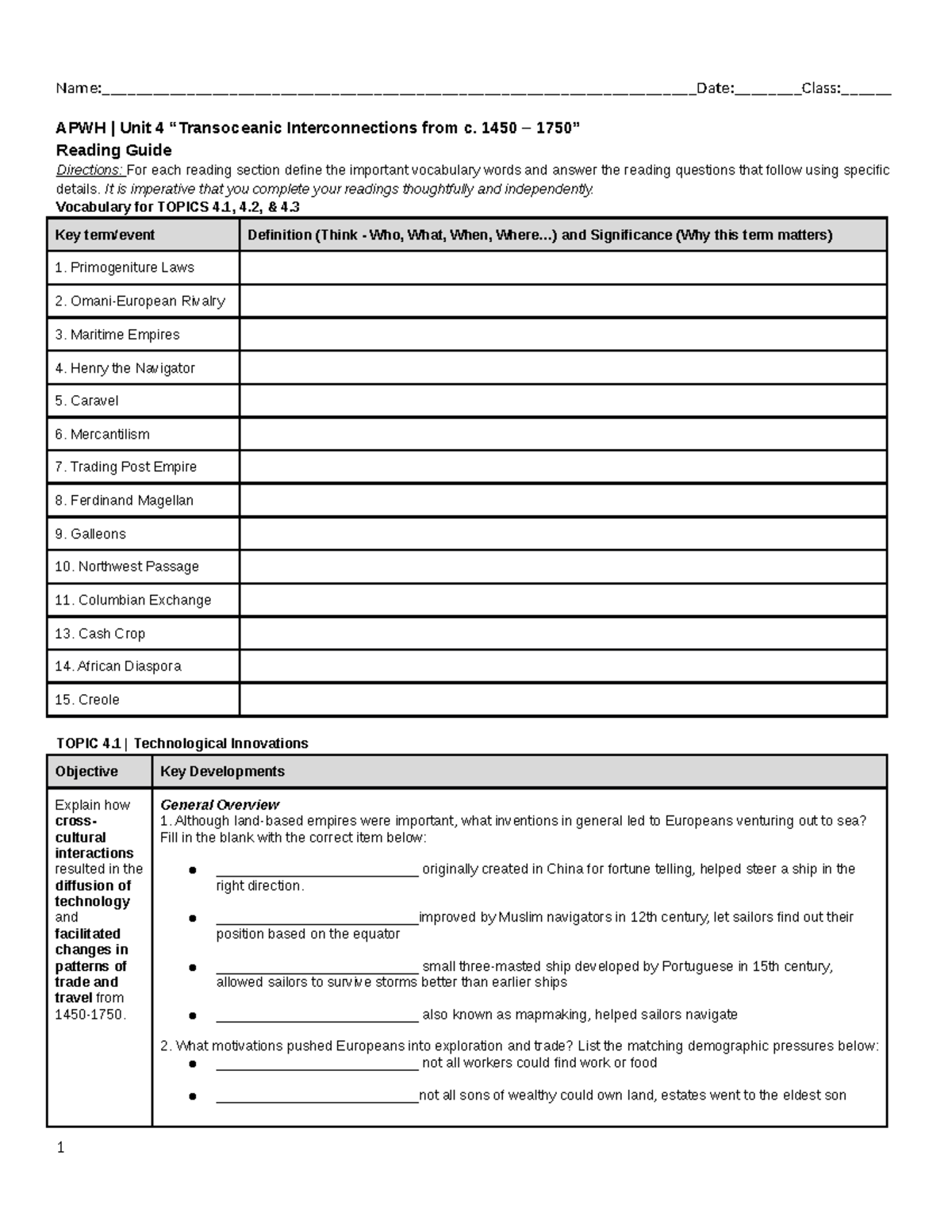 Amsco Unit 4 Reading Guide - - Studocu