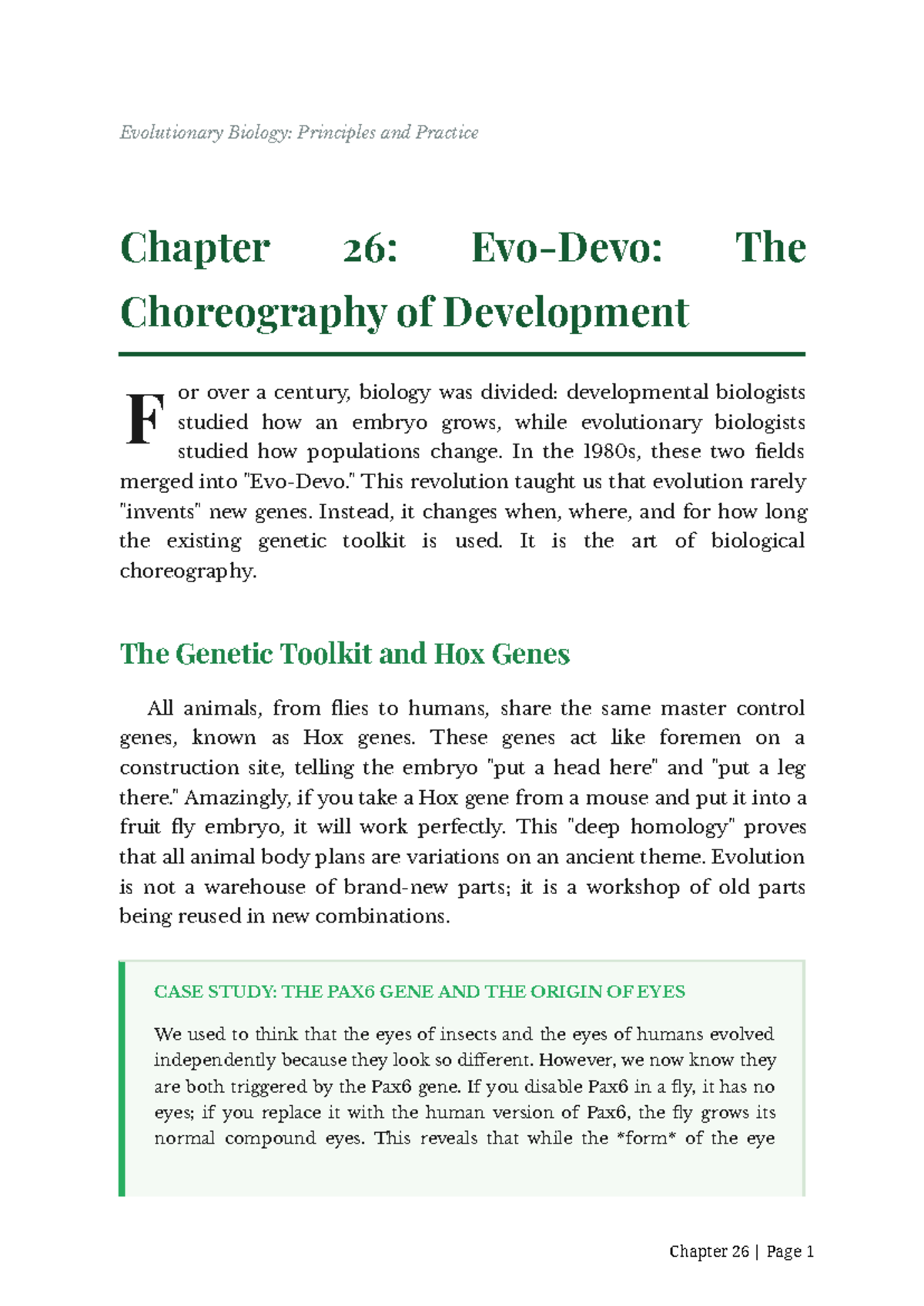 Evolutionary Biology: Principles & Practice - Ch 26: Development ...