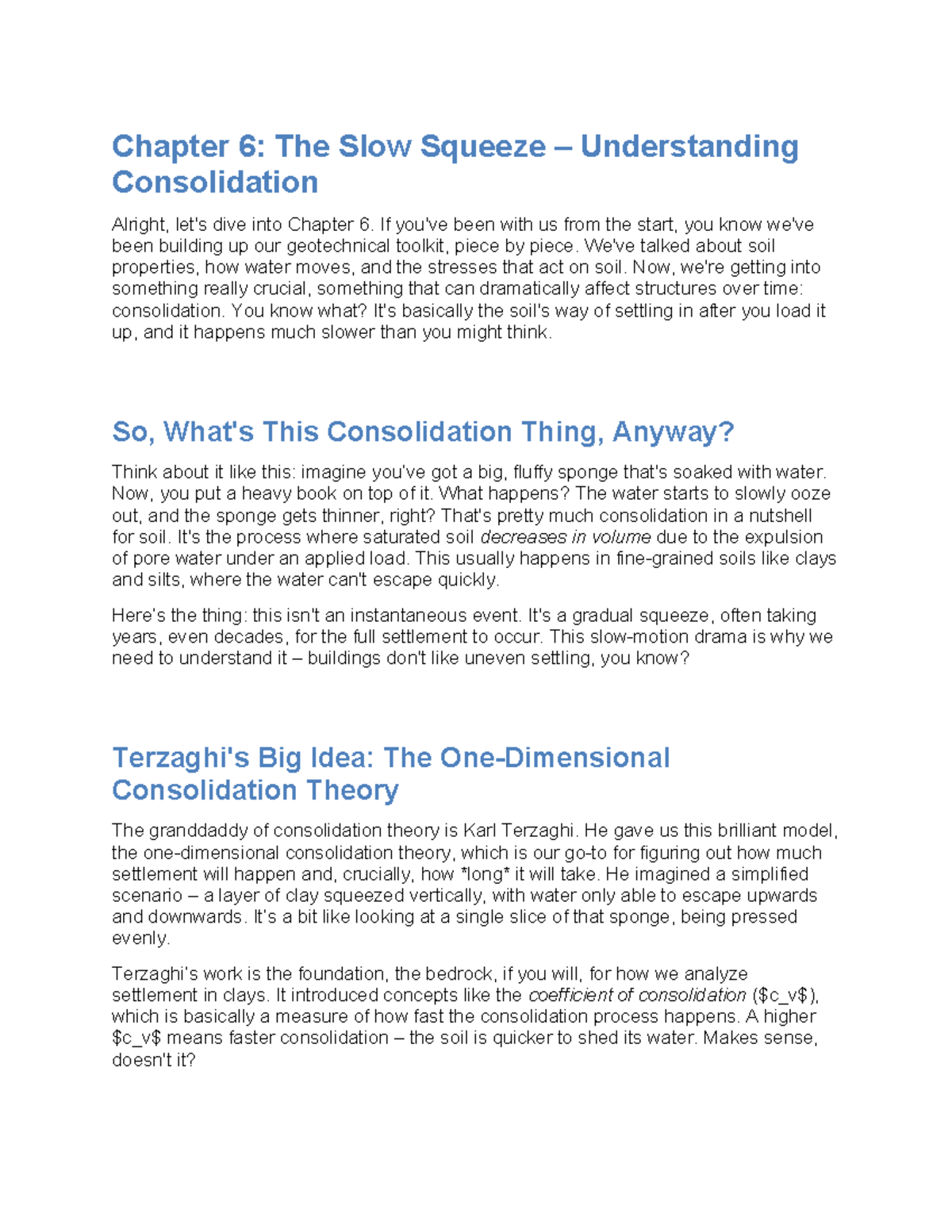 Geotech Eng Review: Chapter 6 - Understanding Consolidation - Studocu