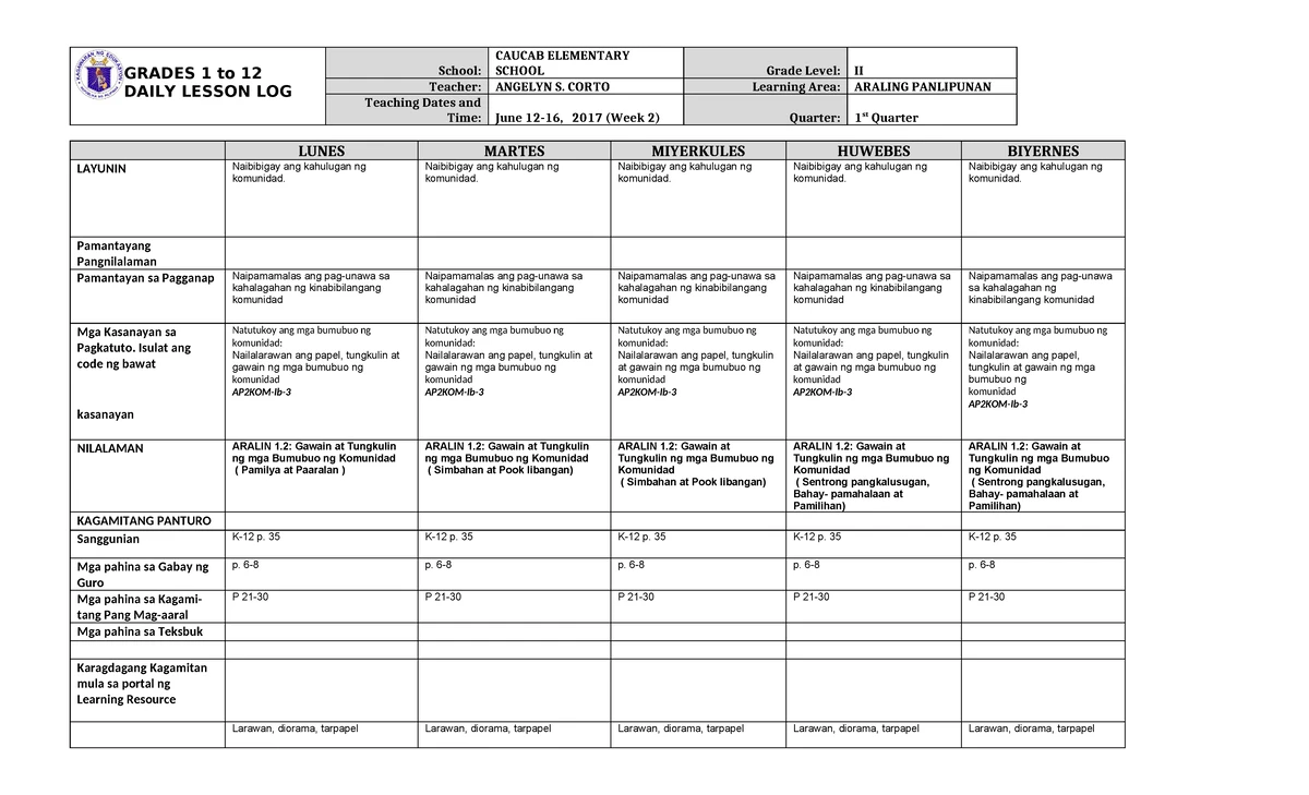Grade 2 Class Program for SY 2024-2025 in Eastern Visayas - Studocu