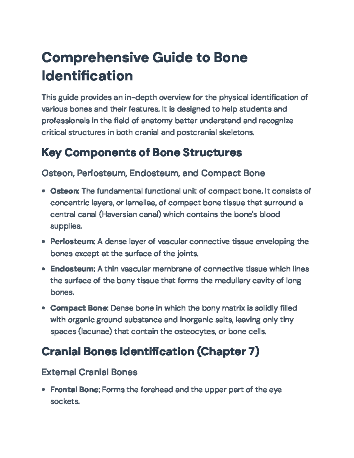 Comprehensive Bone Identification Guide: Anatomy Essentials for ...