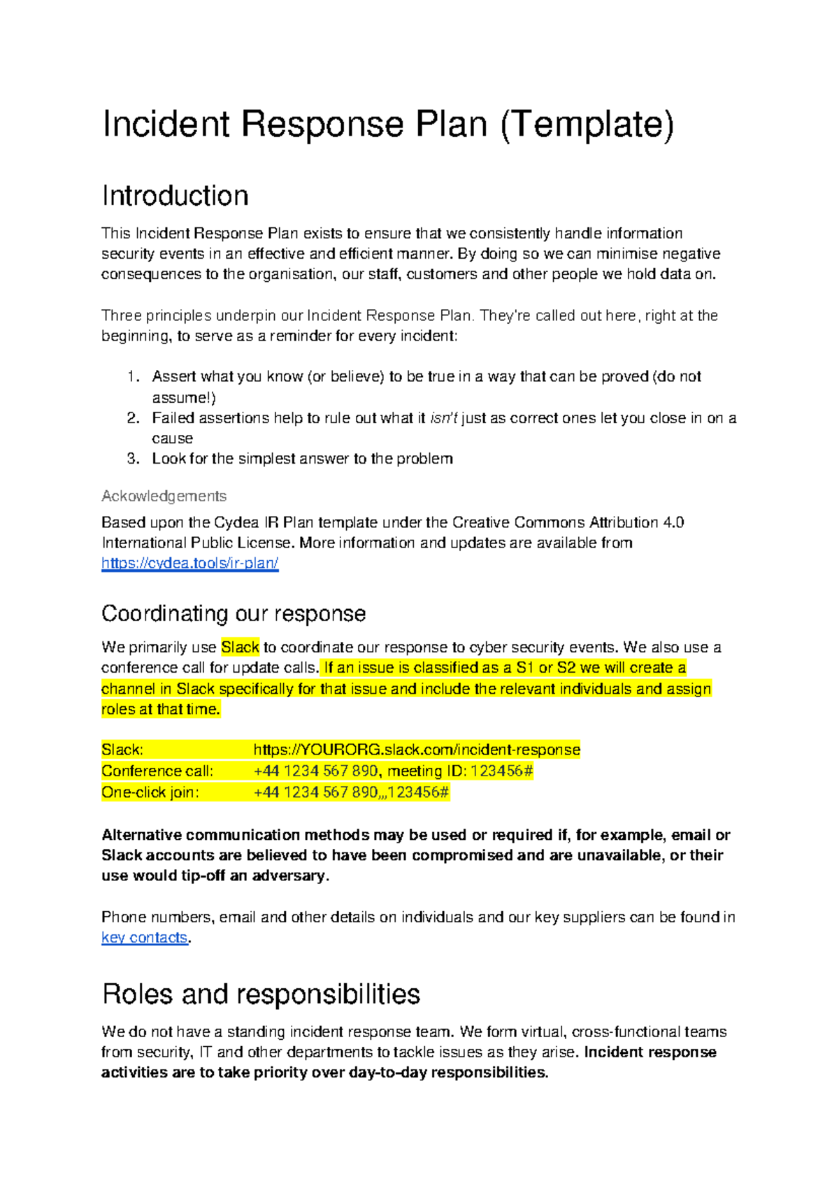 Incident Response Plan (IRP) Template for Effective Security Management ...