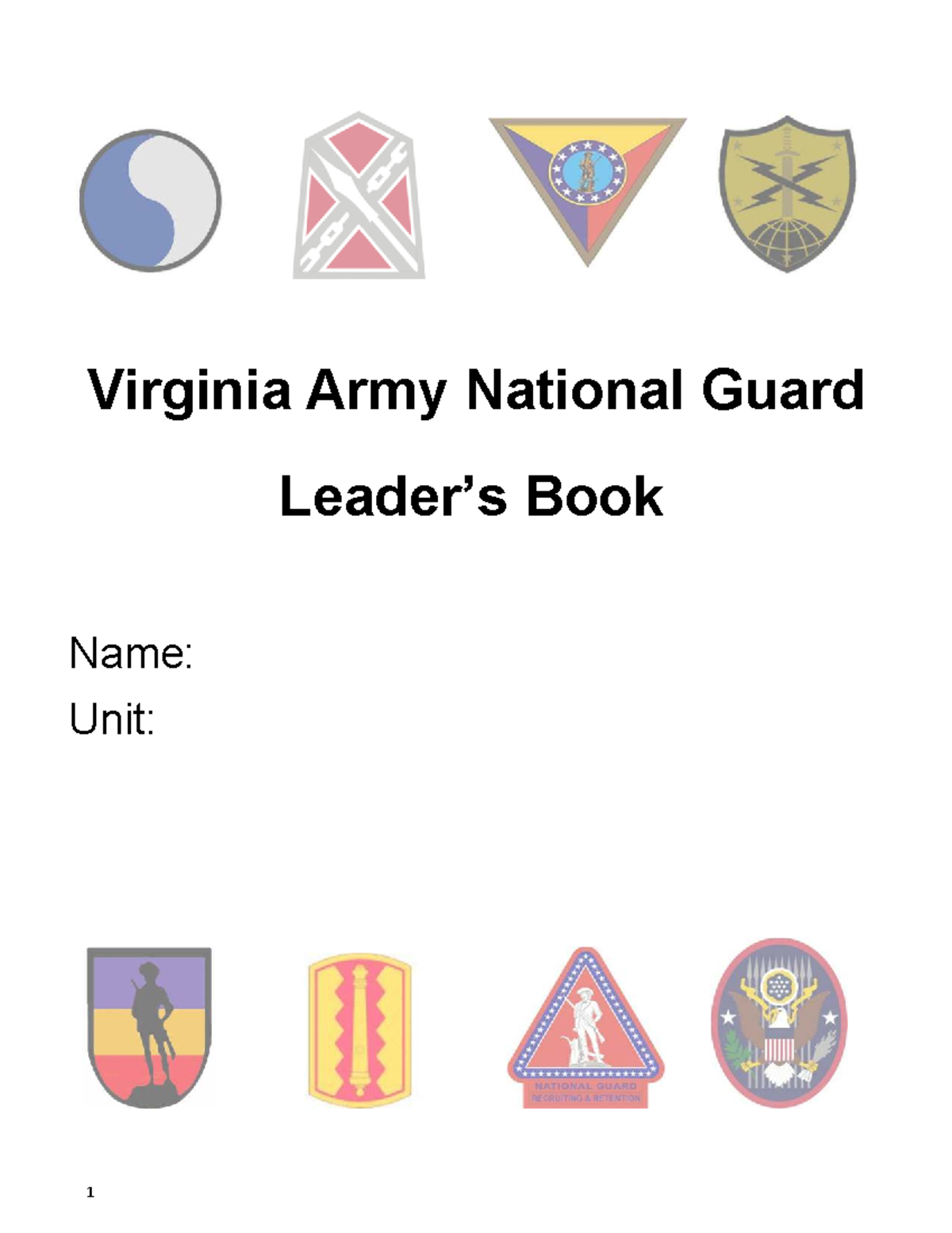 Virginia Army National Guard Leaders Book: NCO Creed & Regulations ...