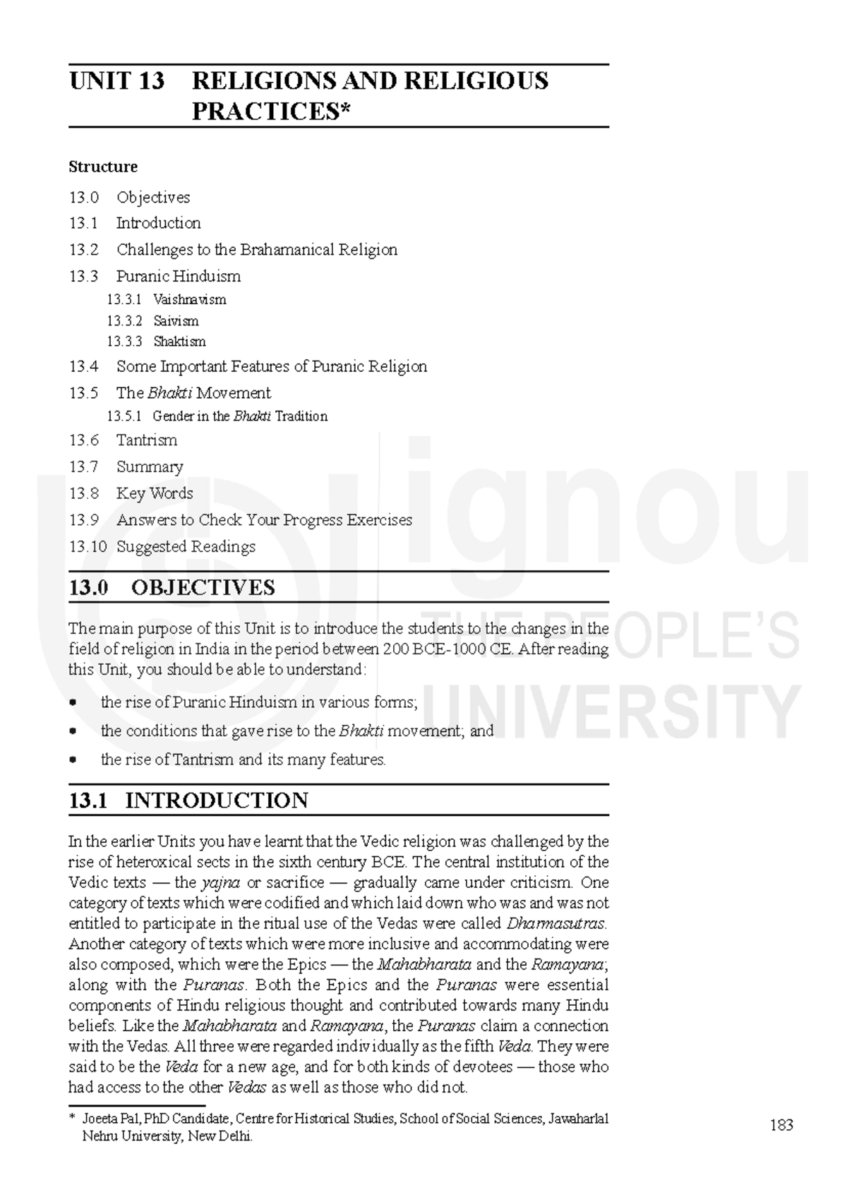 Unit 13: Key Concepts in Puranic Hinduism and Bhakti Movements Notes ...