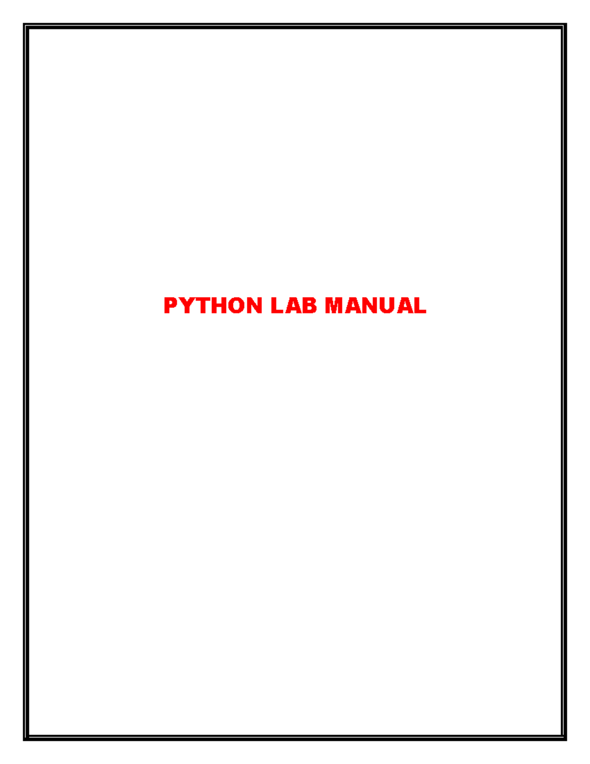 Python LAB Manual 2025 - Essential Programs and Functions - Studocu