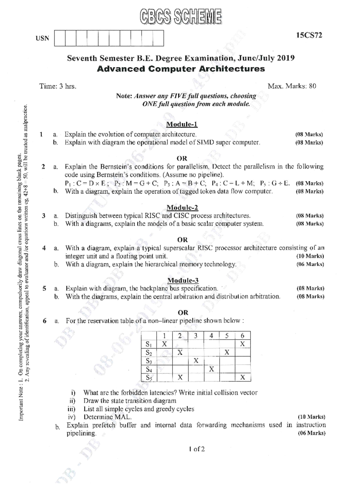 Jul-2019 - Examination Question Papers - CBCS SCHEME 15CS72 USN Seventh ...