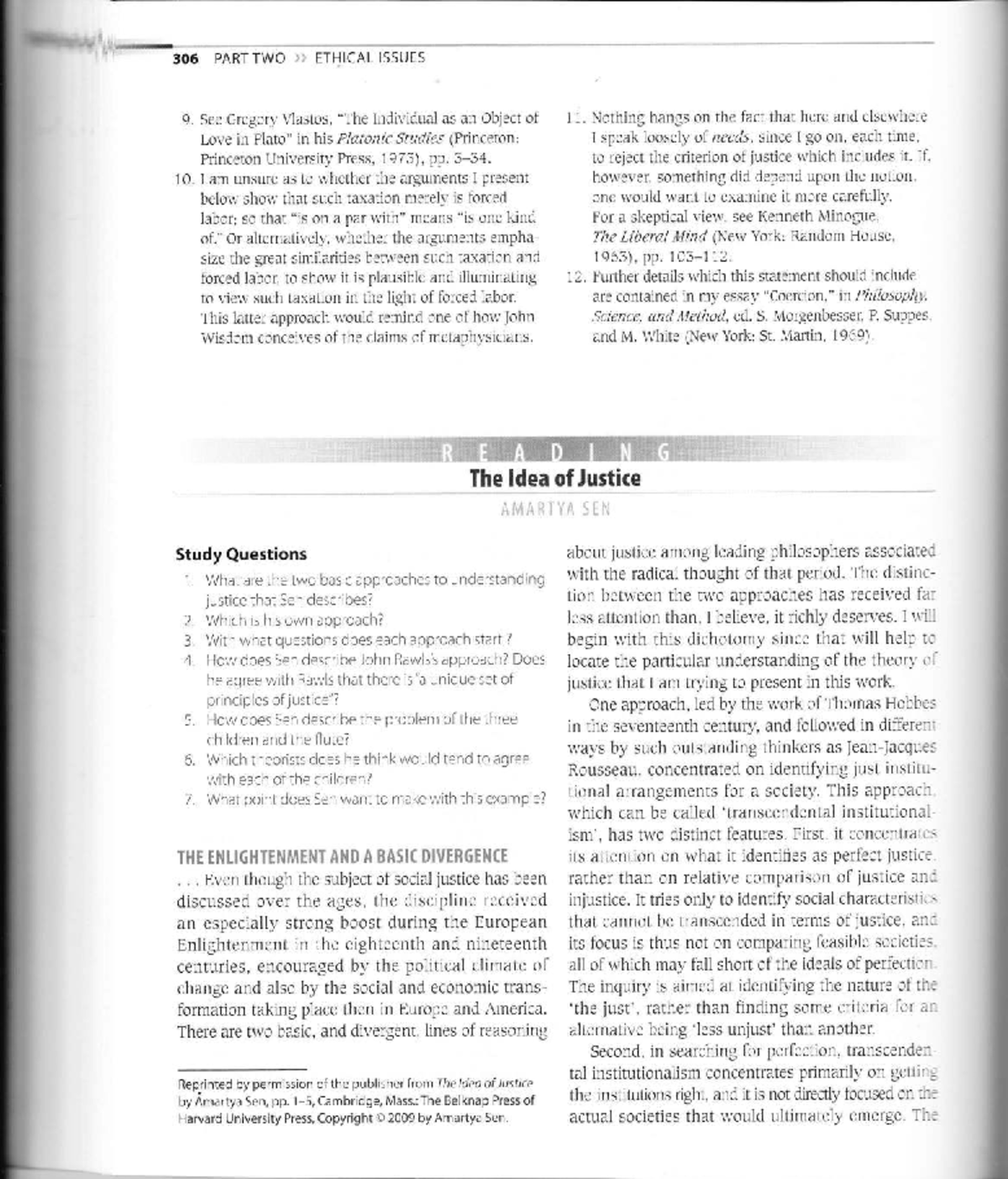 306 Economic Justice: Competing Theories in Amartya Sen's Work - Studocu