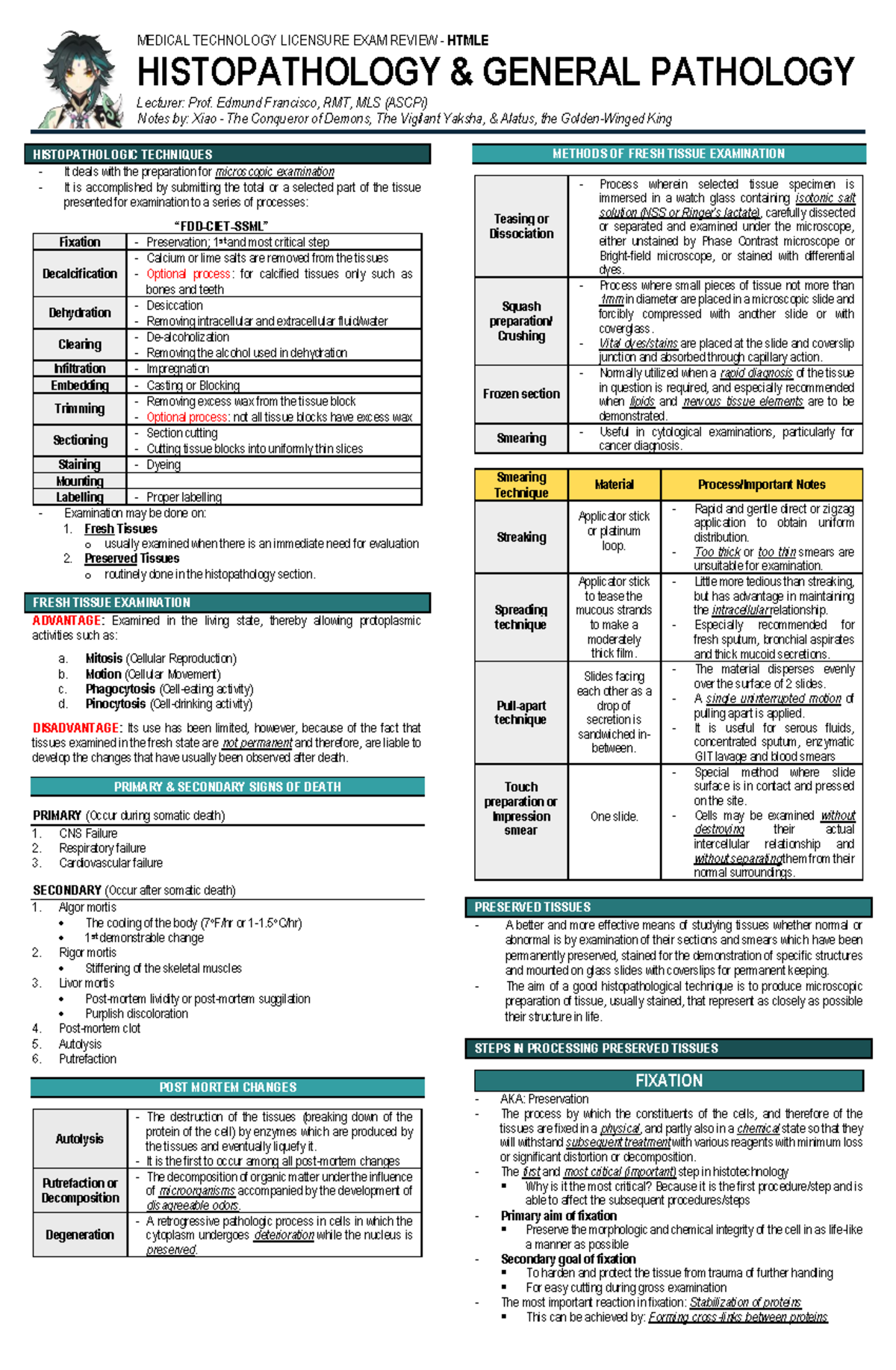 MTLE- Histopathology Techniques & Examination Notes - Revision - Studocu