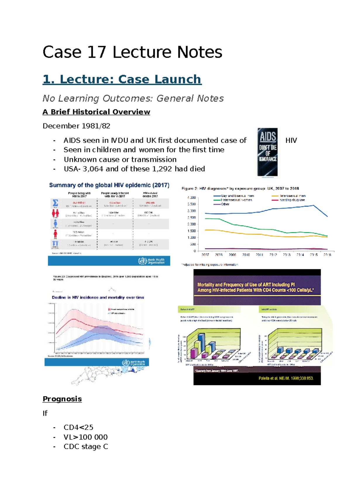 Case 17 Lecture Notes: HIV Overview and Management - Y2 - Studocu