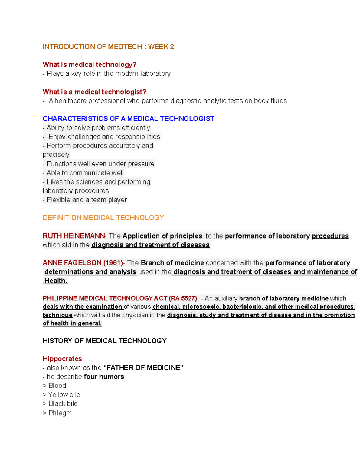 PRINCIPLES OF MEDICAL LABORATORY SCIENCE PRACTICE 1 - Medical ...