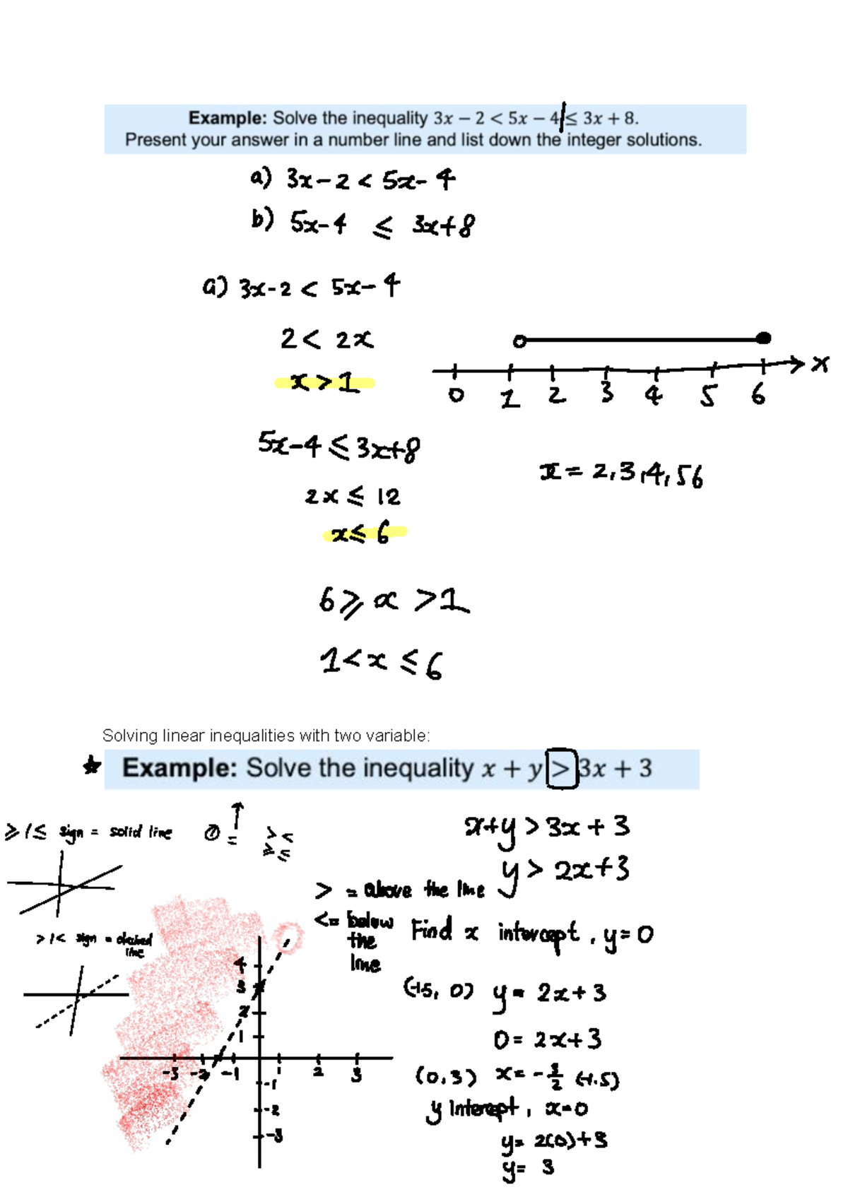 Maths-7: Solving Linear Inequalities and Graphing Techniques - Studocu