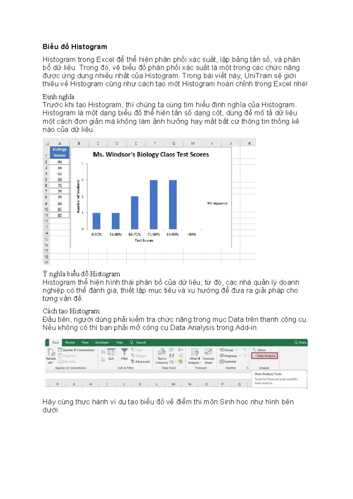 Biểu đồ Histogram trong Excel: Hướng dẫn và Ứng dụng Thống kê - Studocu