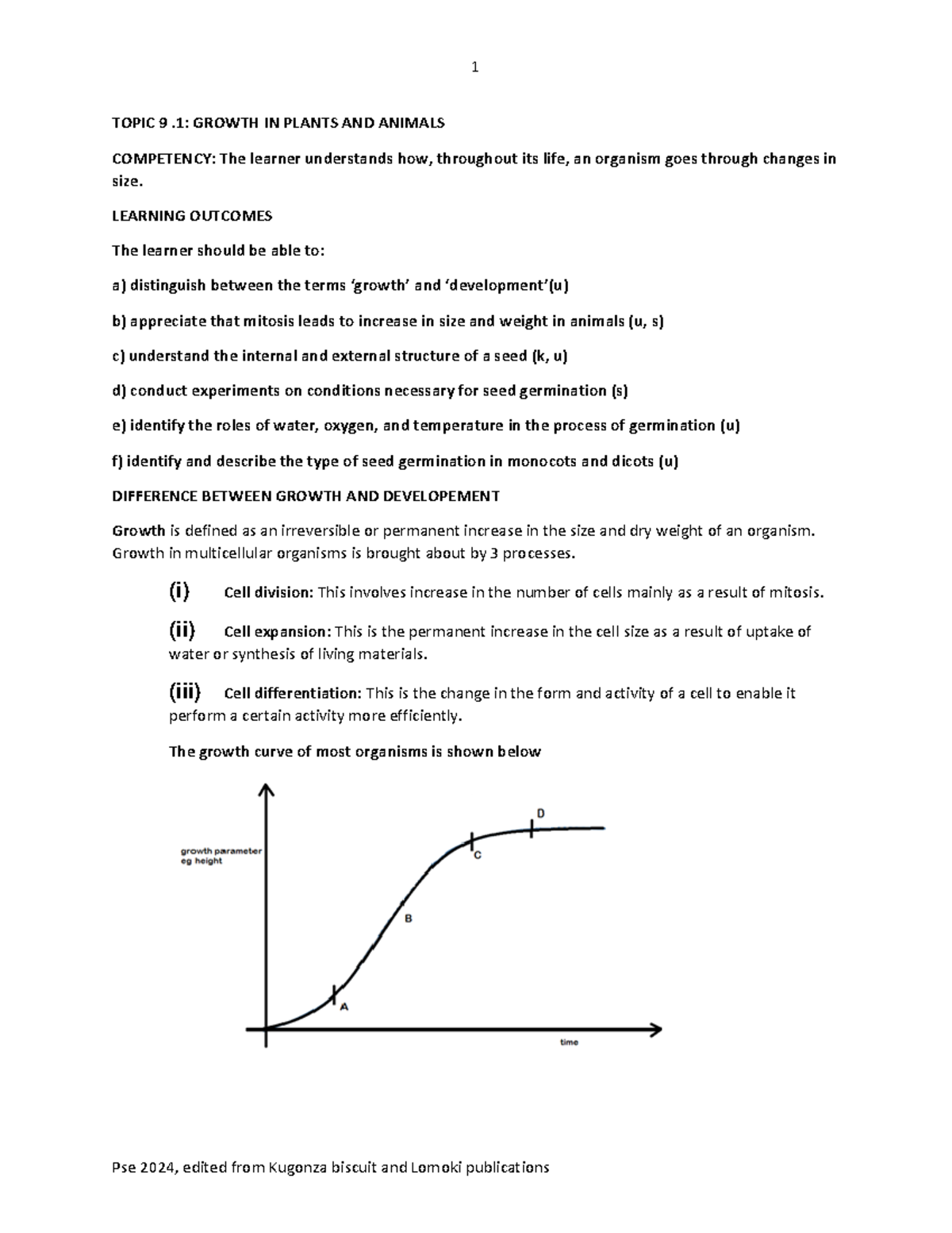Growth and developement in plants part 1 LSC - TOPIC 9 .1: GROWTH IN ...