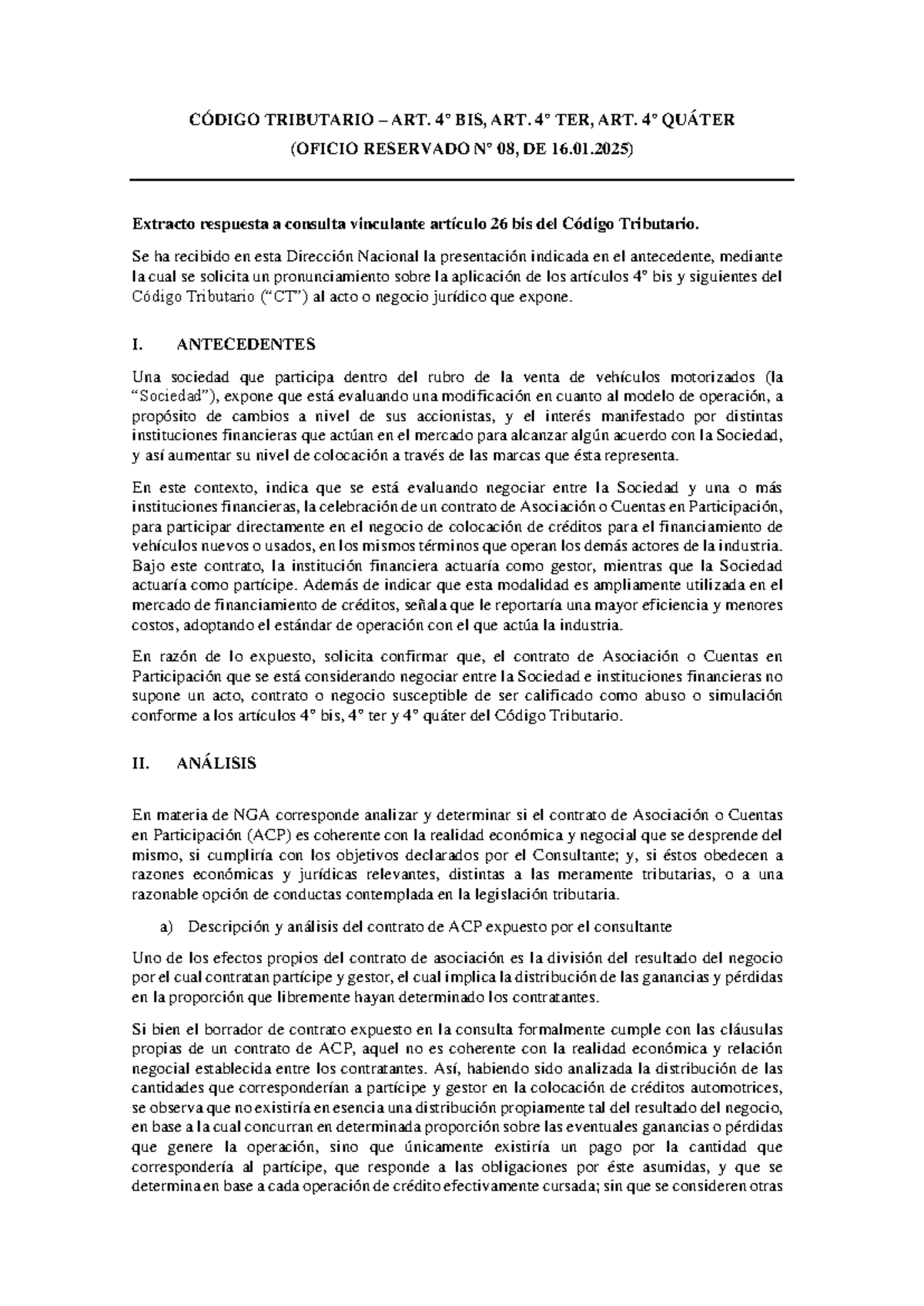 Contrato de Asociación y IVA: Análisis de Elusión (Oficio Reservado 08 ...