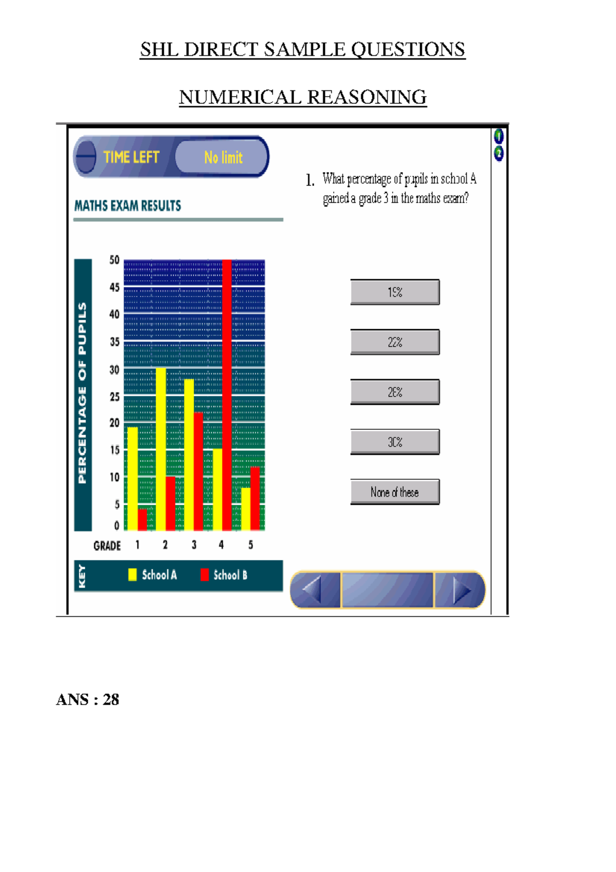 SHL Direct Sample Questions: Numerical Reasoning Practice - Studocu