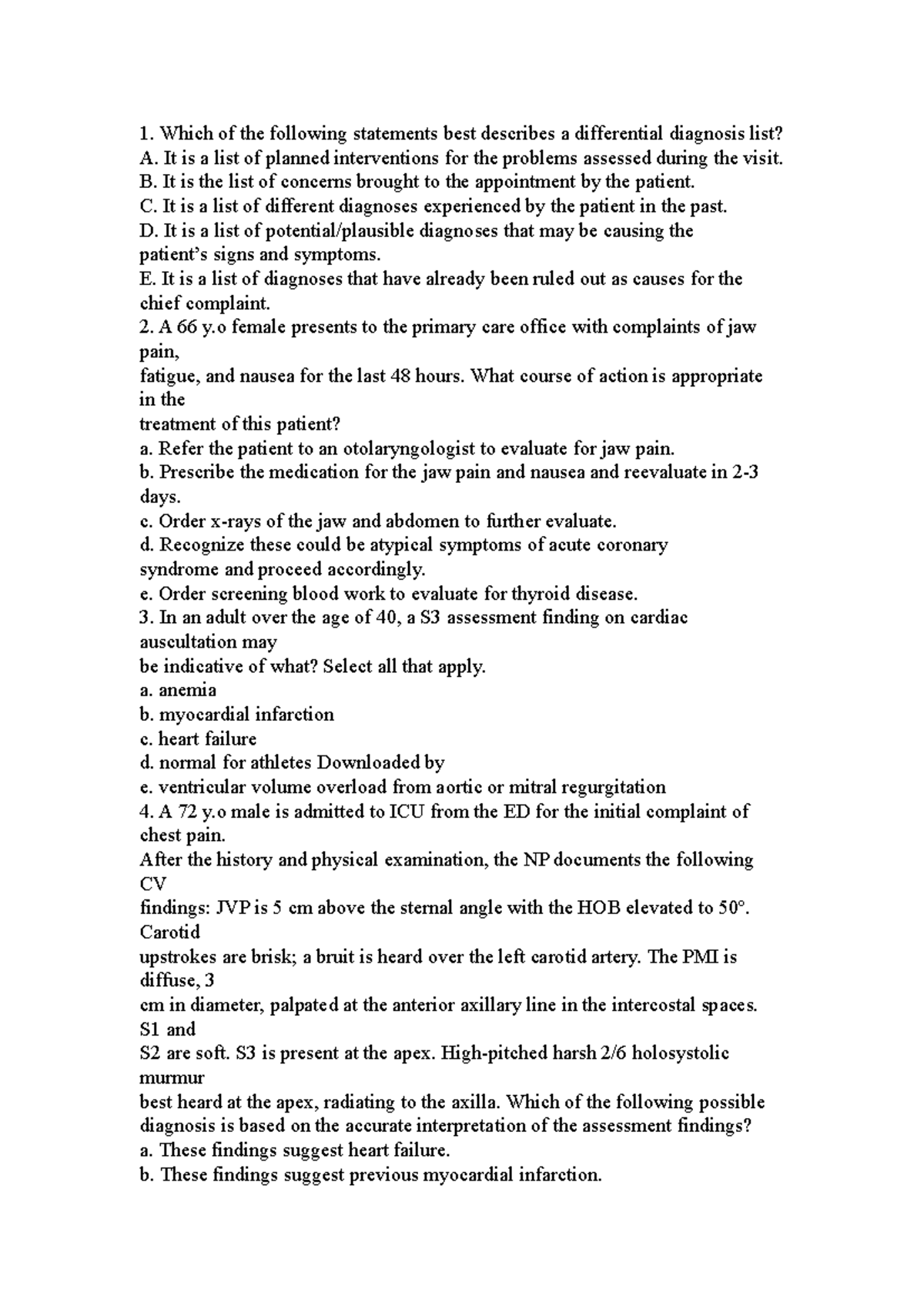 Midterm Exam Practice Questions for Course 509 - Studocu