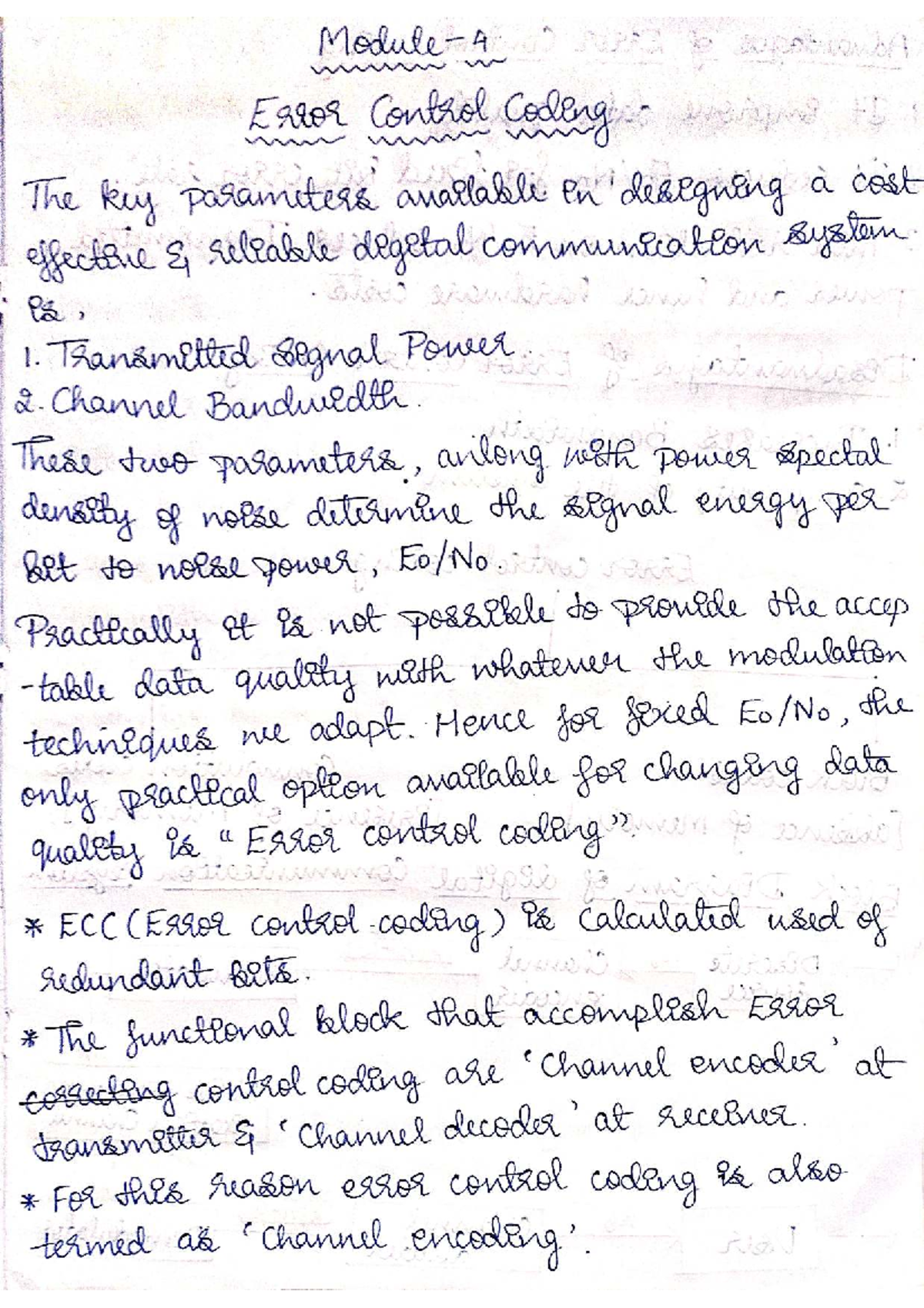 BEC503 Error Control Coding: Key Concepts and Applications - Studocu