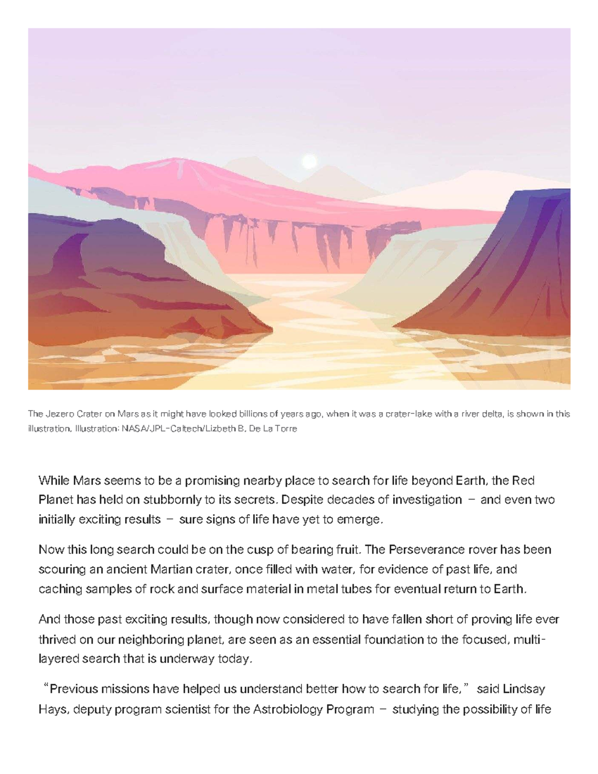 The Hunt for Life on Mars and Beyond: Insights from NASA Science - Studocu