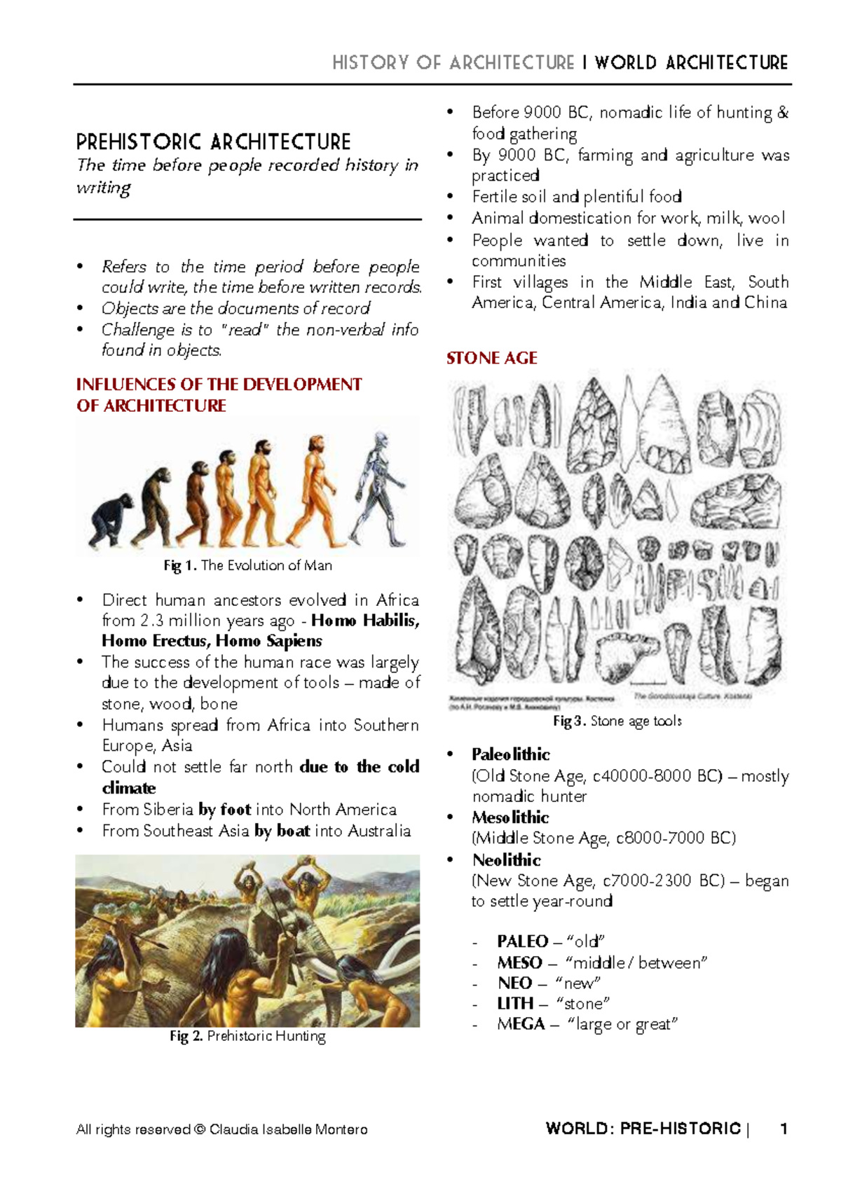 IS 106: Prehistoric Architecture - A Study of the Stone Age - Studocu