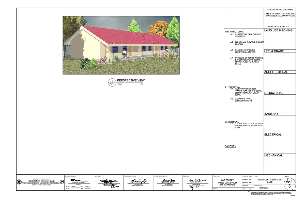 1STY 3CL 7x9m Standard Plans for DepED Classroom Design - Studocu