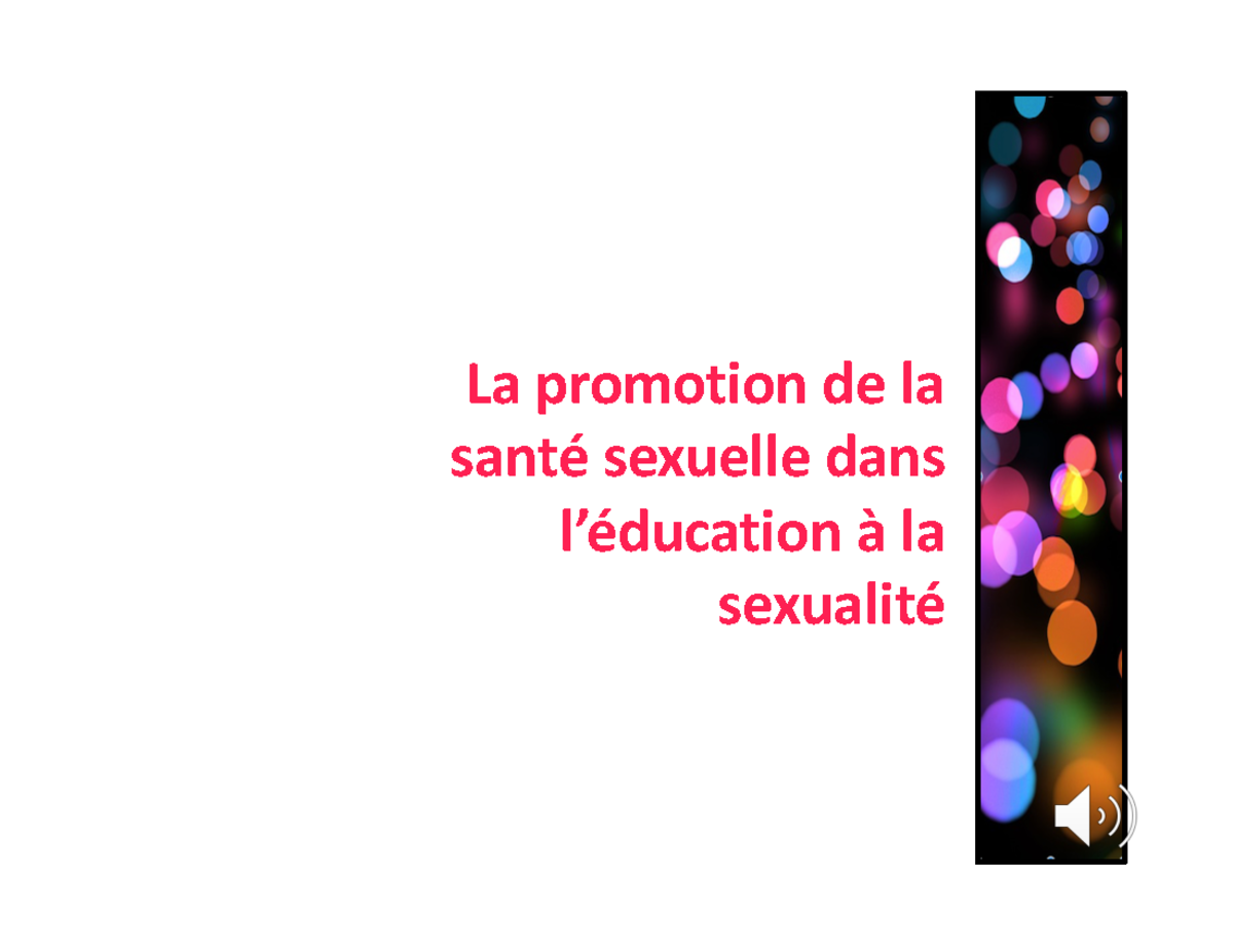 Module 1 Capsule 4 - Notes de cours 1 - La promotion de la santé ...