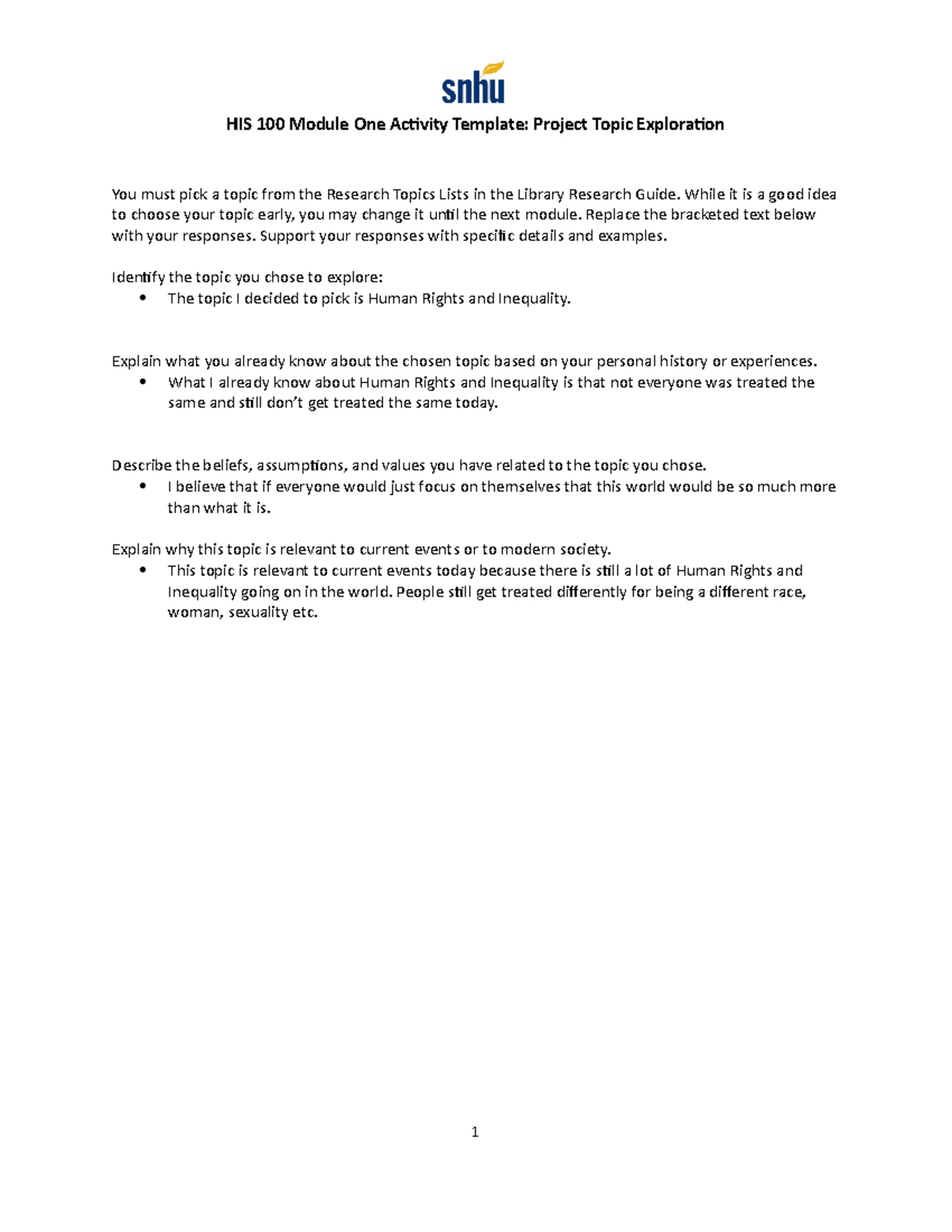 HIS 100 Module 3-2 Revising Question - HIS 100 Module Three Activity ...